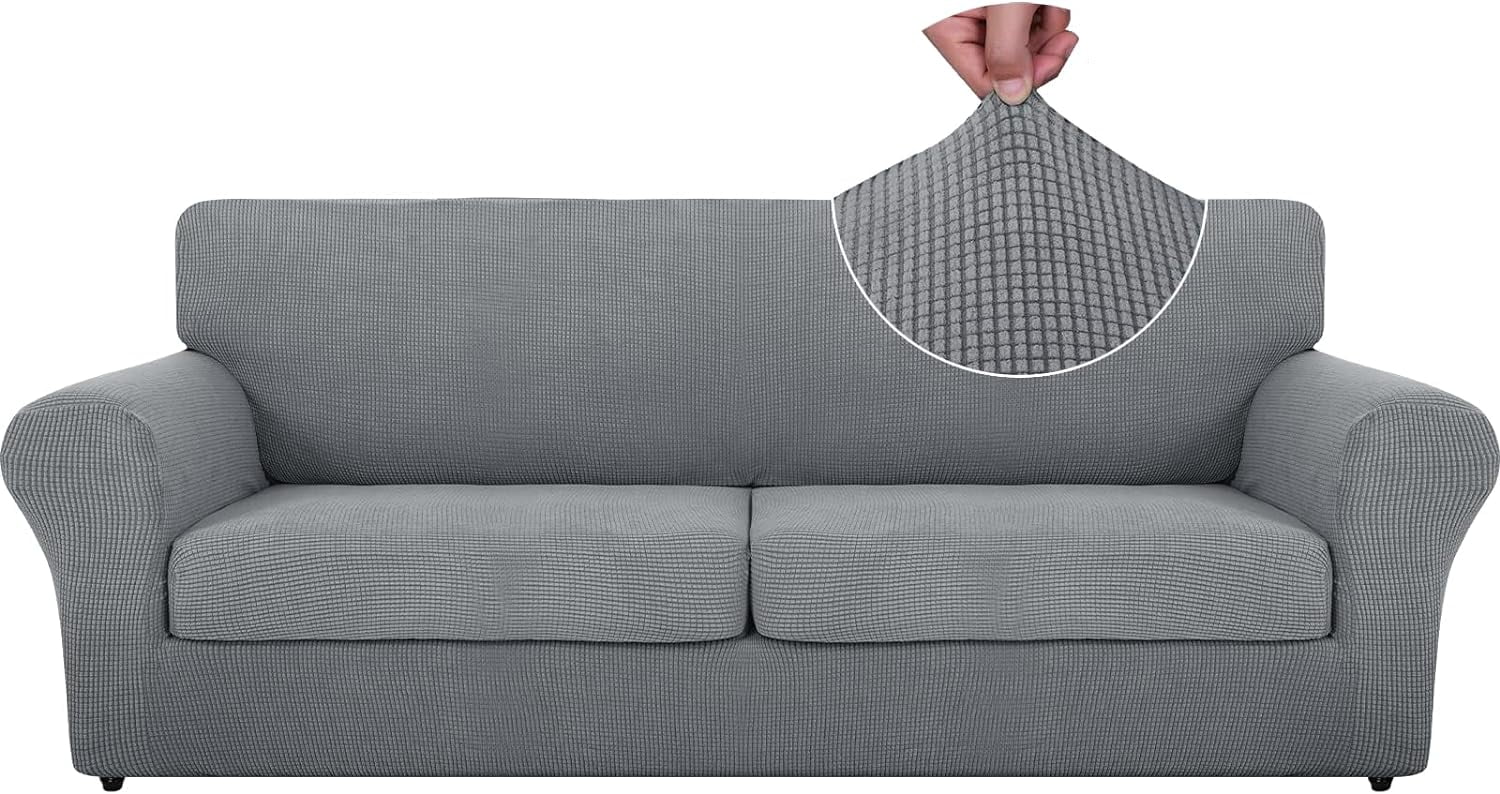 Hgudesign 3 Piece Sofa Slipcovers with 2 Extra Large Seat Cushion ...