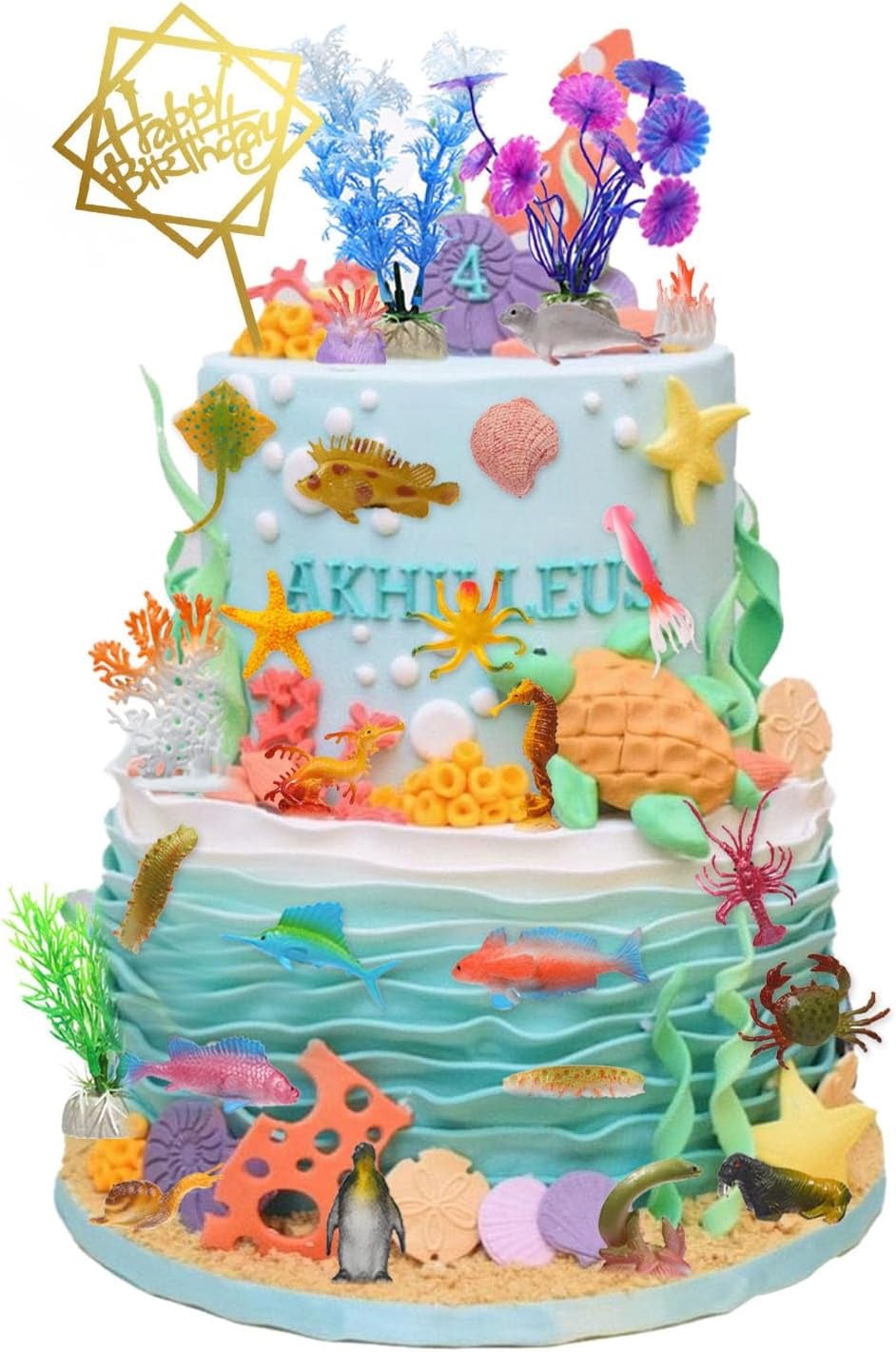 Hgudesign 30Pcs Under The Sea Cake Decorations, Ocean sh Crab Cupcake ...