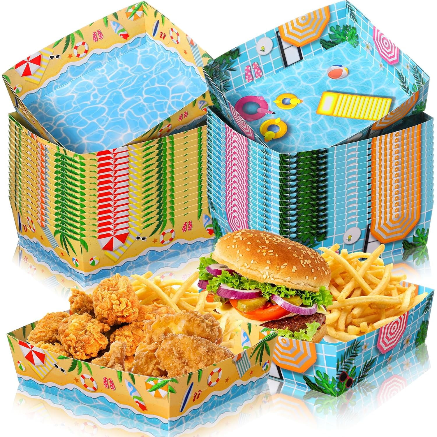 Hgudesign 36 Pcs Summer Pool Beach Party Supplies 5 lb Beach Ball Large ...