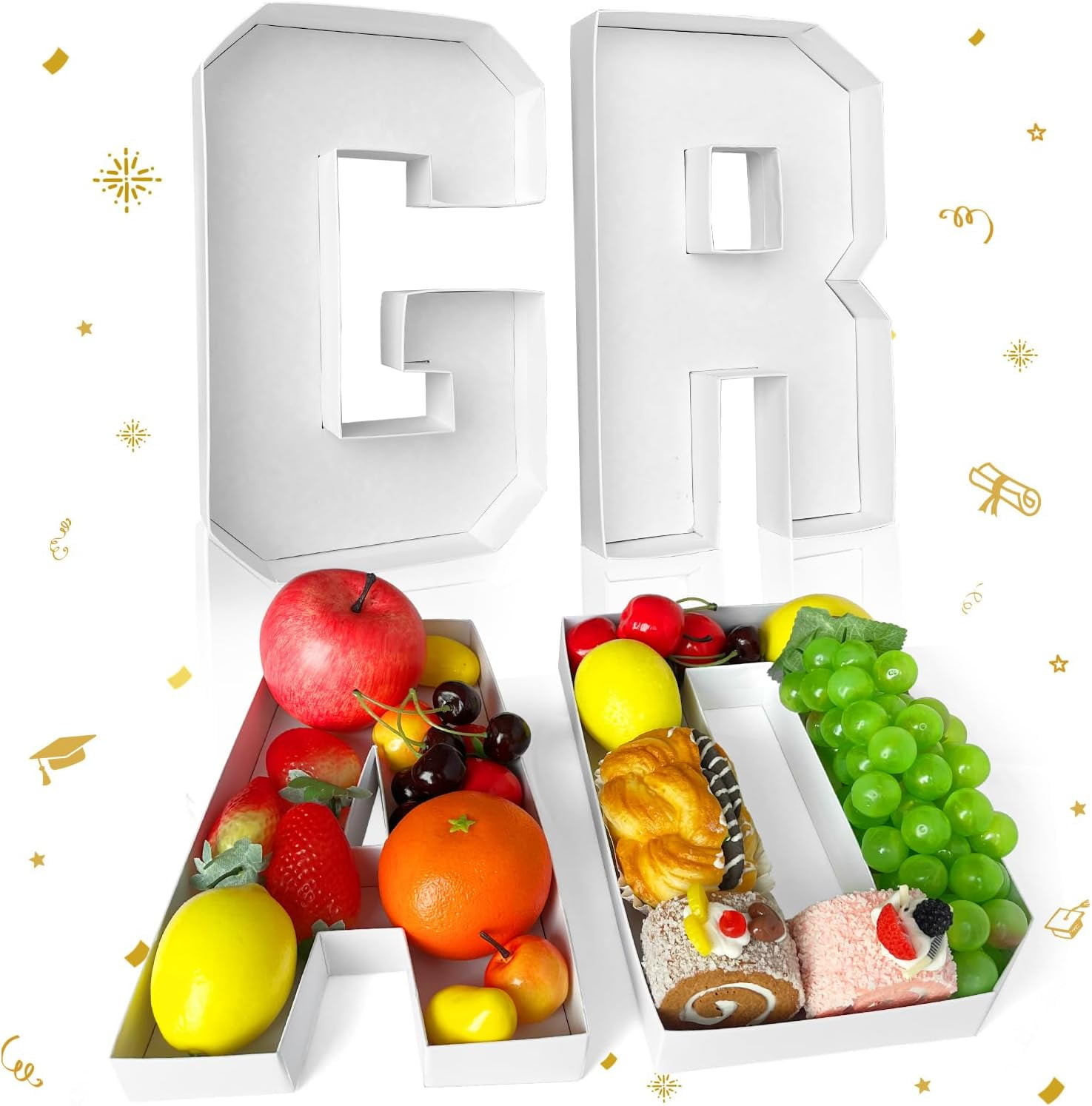 Hgudesign 4 Pcs 2025 Graduation Charcuterie Letter llable Grad ...