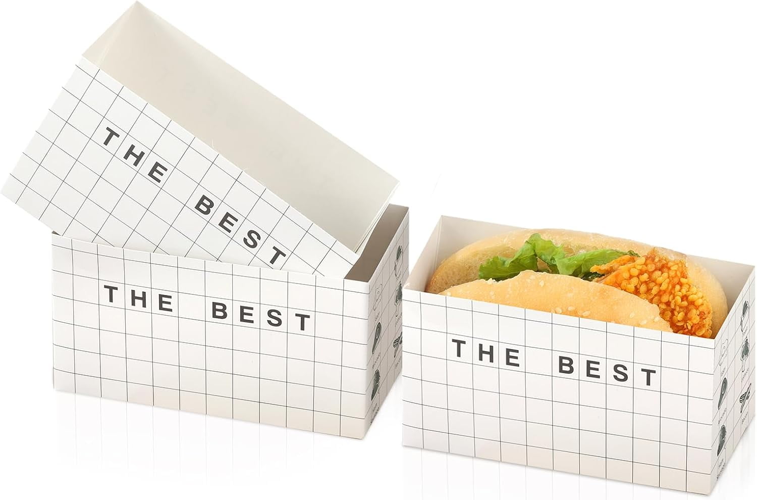 Hgudesign 50 Pack Sandwich Take Out Boxes Paper Sandwich Boxes Take Out ...