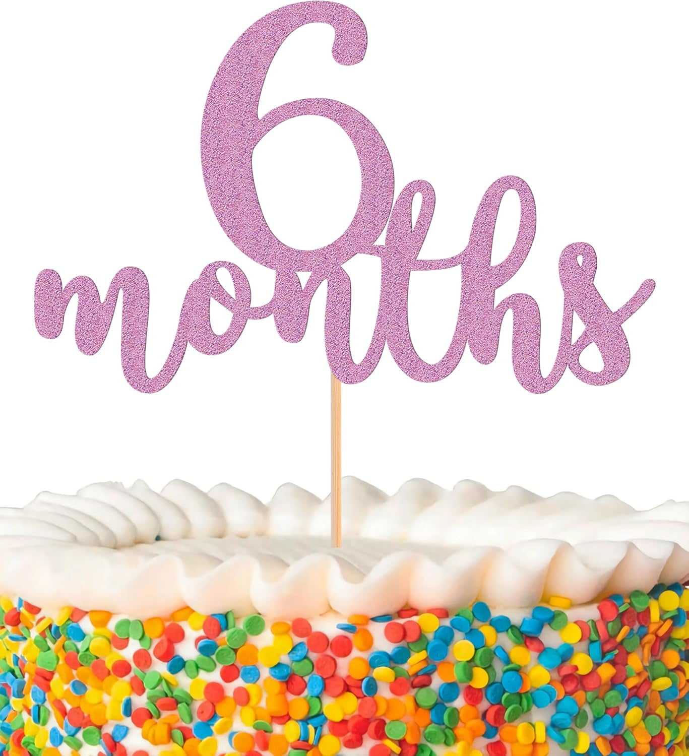Hgudesign 6 Months Cake Tor - Golden Glitter 1/2 Birthday Cake ...