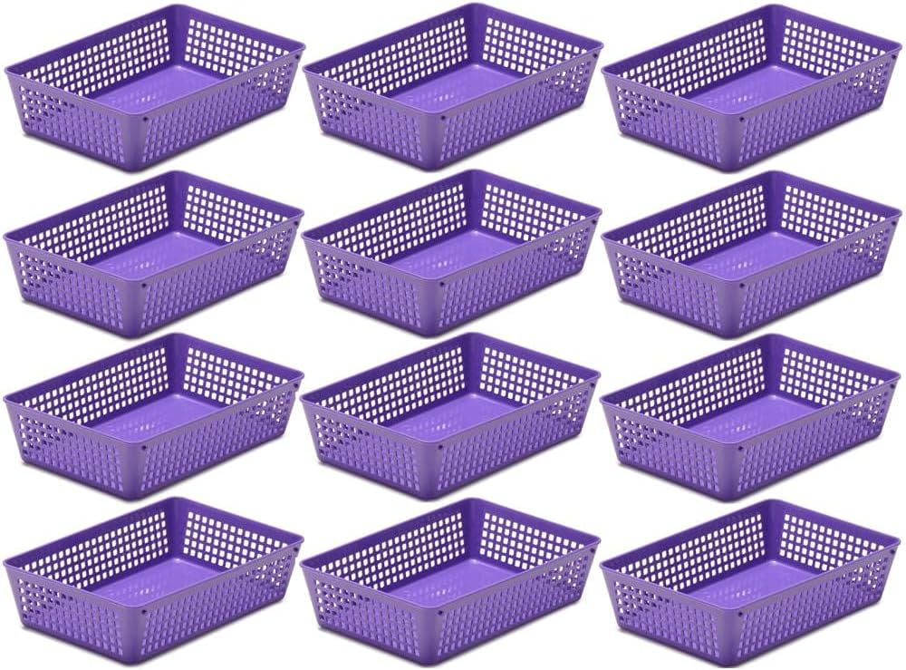 Hgudesign 6-Pack Plastic Storage Baskets Bins for Home Junk Drawer ...