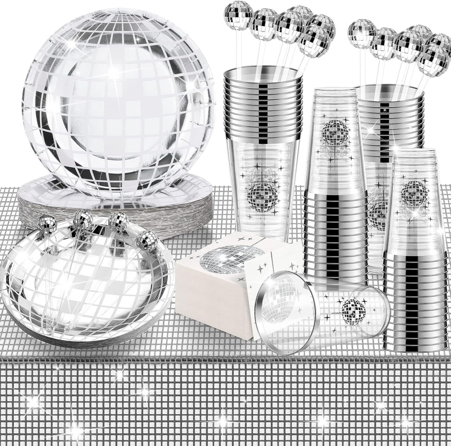 Hgudesign 70s Disco Party Supplies Disco Balls Plates Napkins Cocktail ...