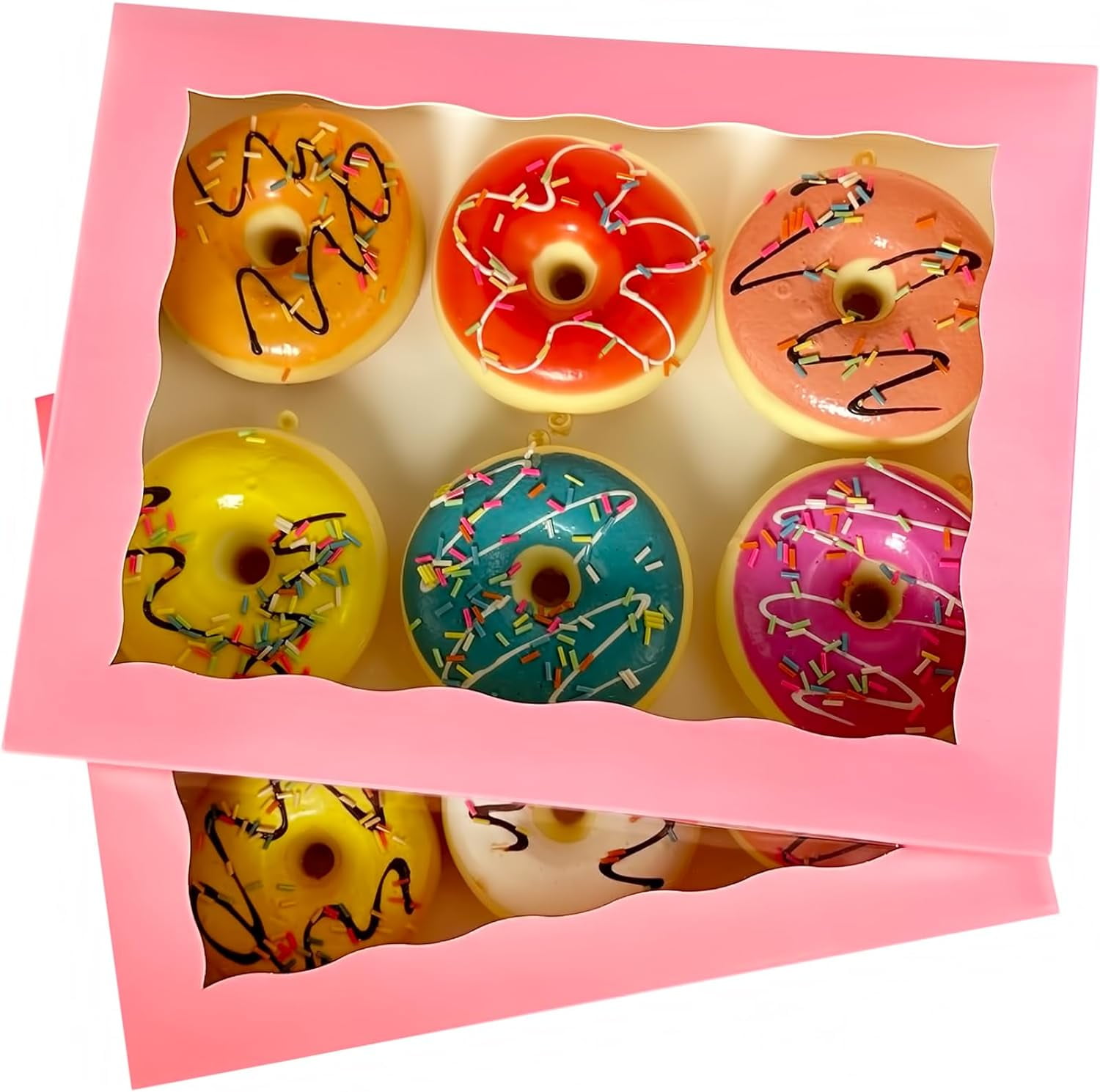 Hgudesign 8-PACK Pink Pastry Bakery Box 10x7.5x2.5inch,Large Donuts ...
