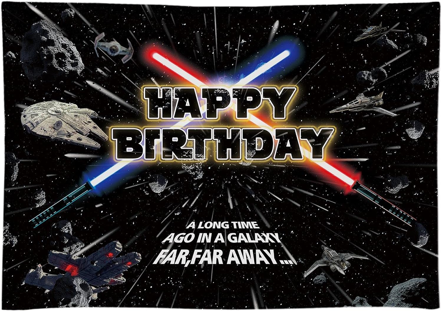 Hgudesign 8x6ft Fabric Star Themed Birthday Party Backdrop for Boys ...