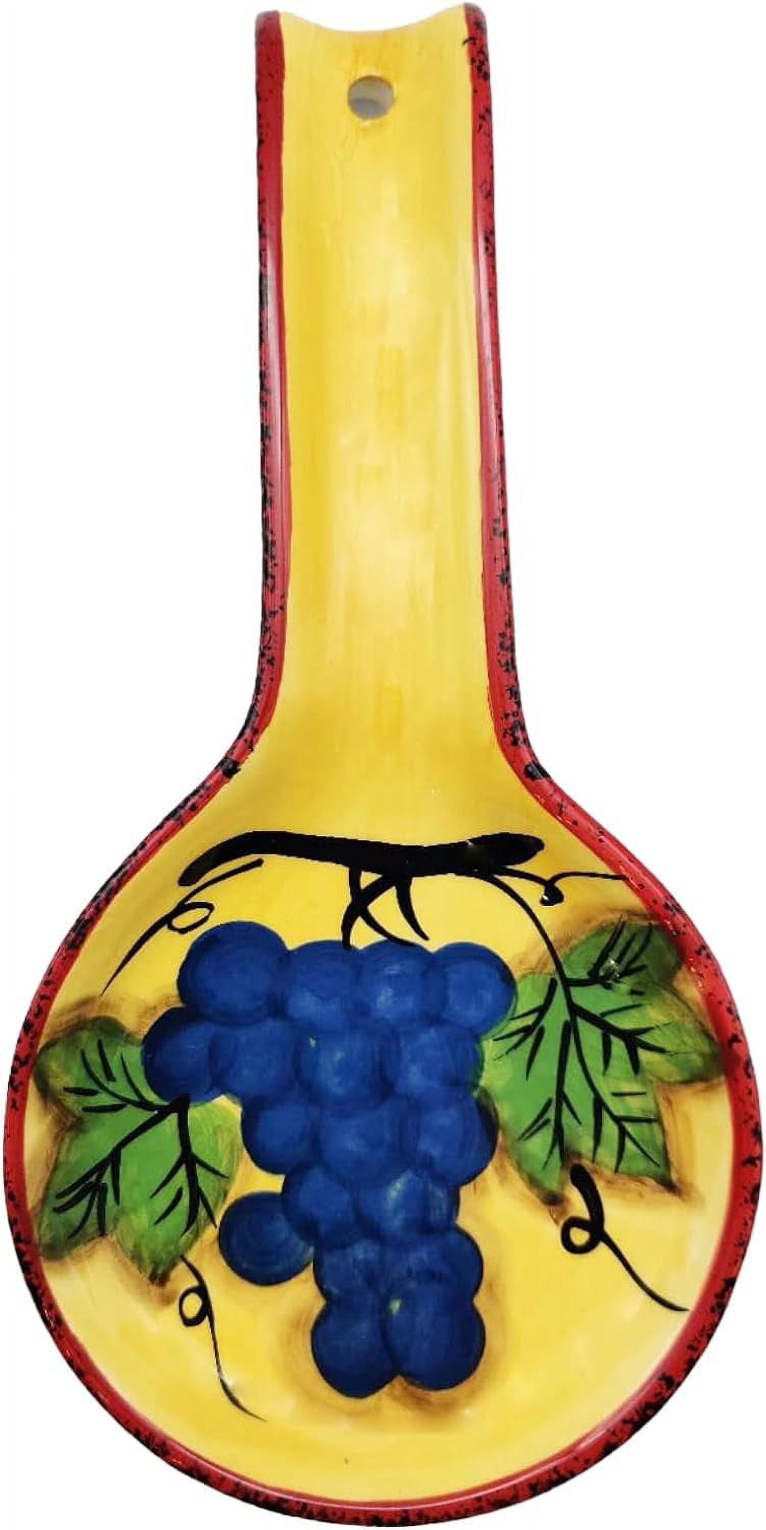 Hgudesign Ceramic Spoon Rest (Sonoma Grape), Coo Spoon Holder for ...
