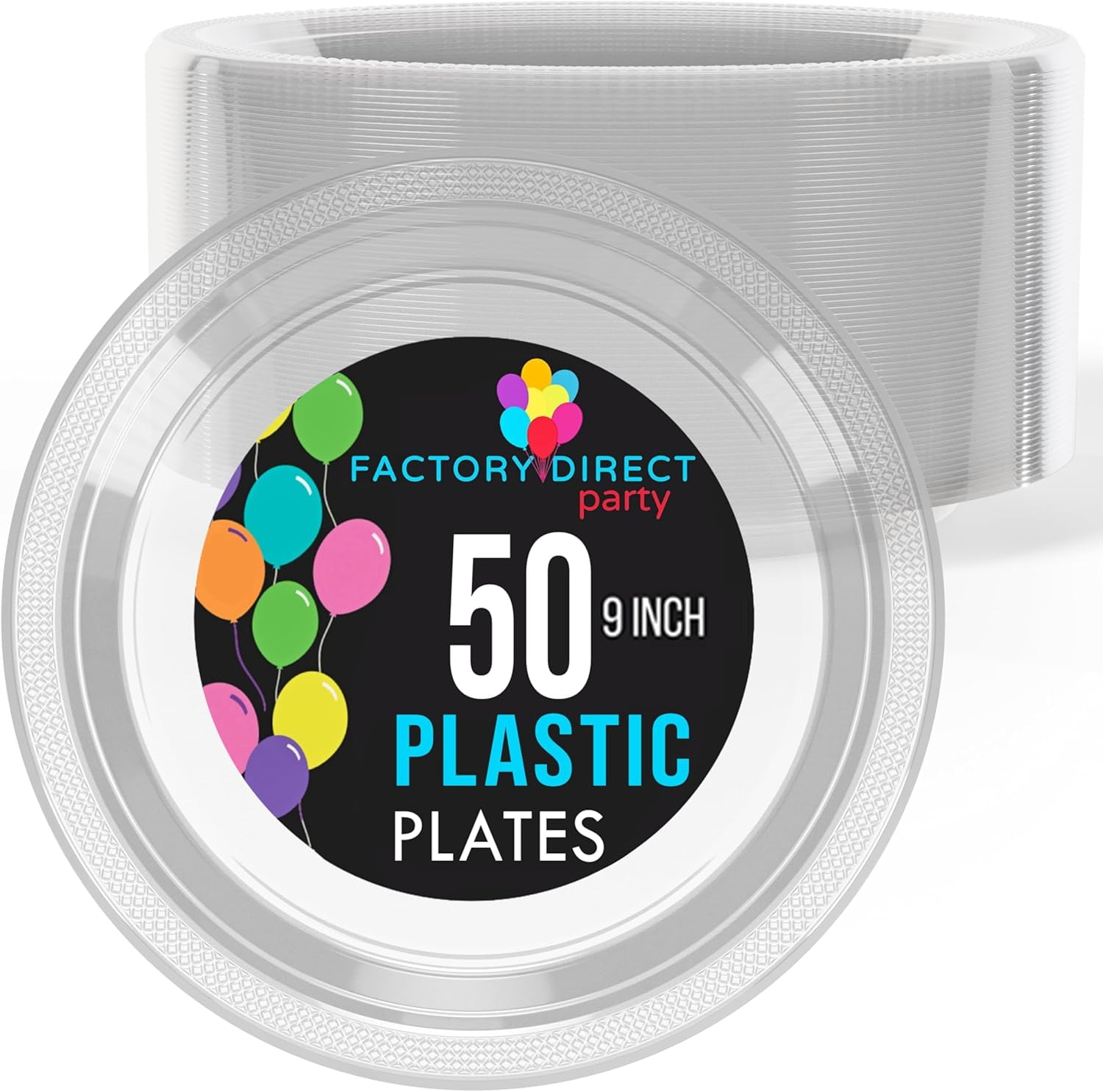 Hgudesign Clear Plastic Plates For Party 9" Clear Disposable Plates For ...