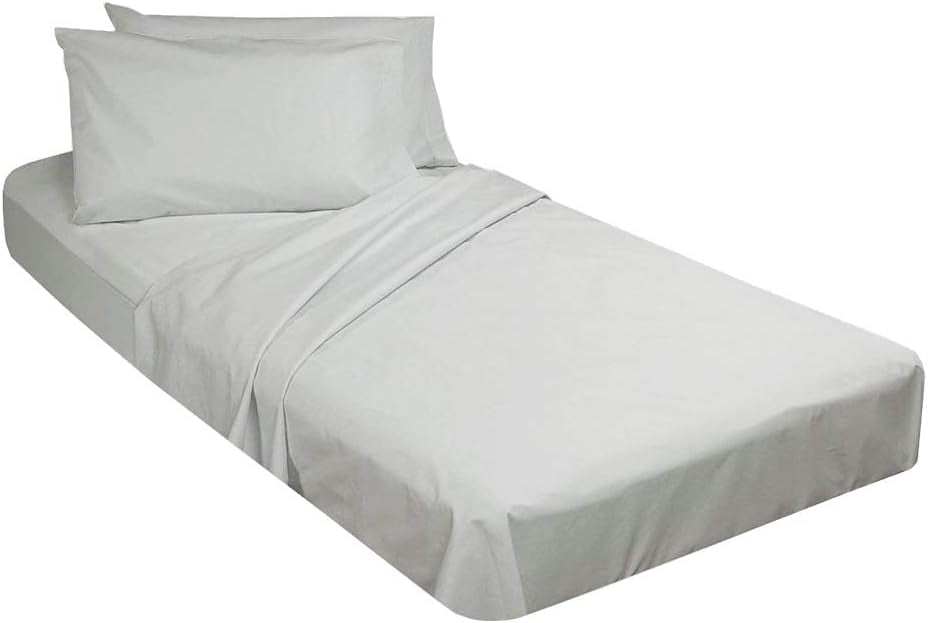 Hgudesign Cot Sheets 25" x 75" x 7", 4 Piece Sheet Set - Ash Grey Solid ...