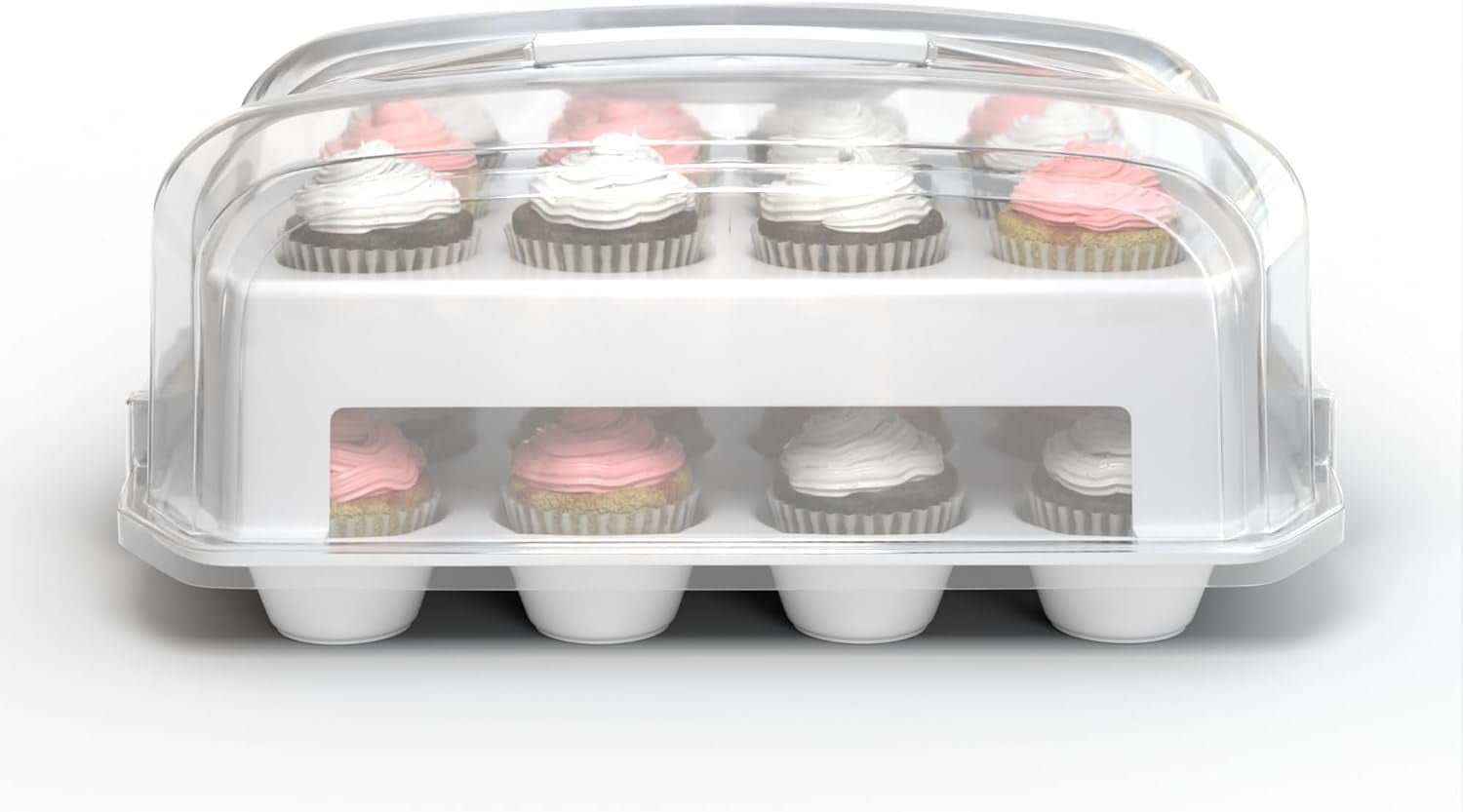 Hgudesign Cupcake Carrier, White Cupcake Holder Carries 24 Standard ...