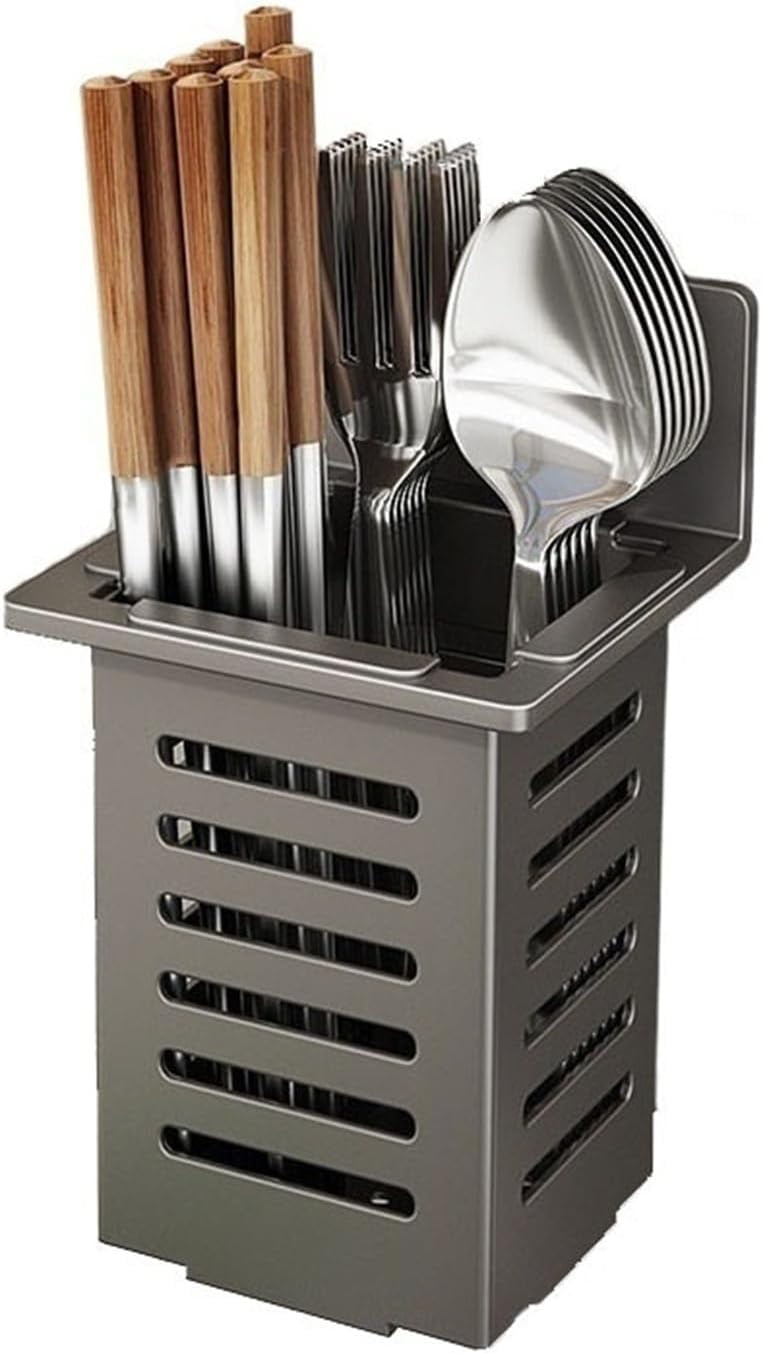 Hgudesign Cutlery Holder Stand Stainless Steel Utensil Holder, Wall ...