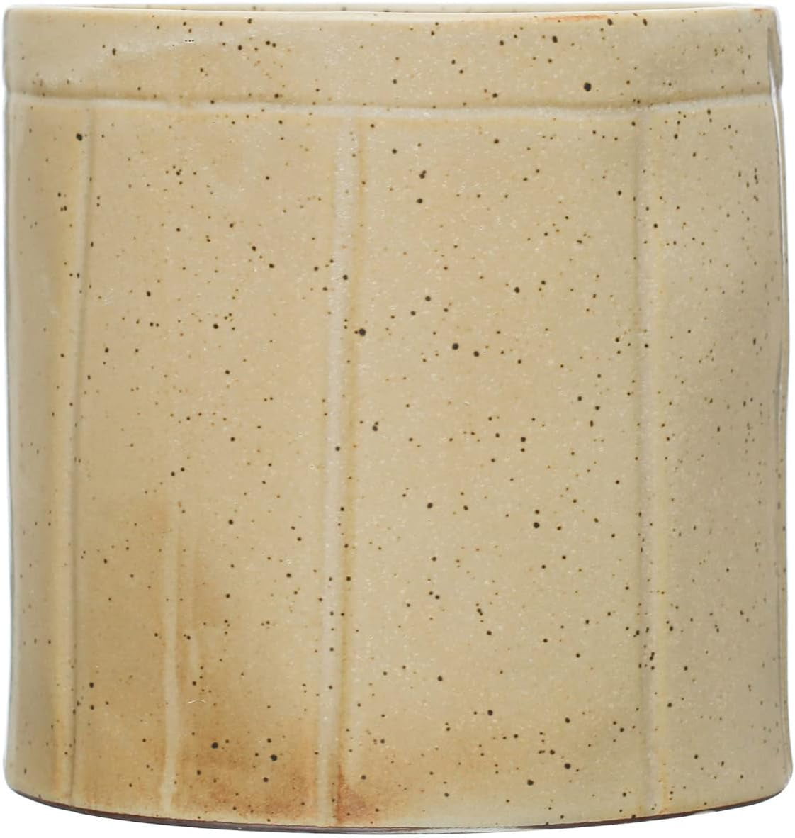 Hgudesign Decorative Stoneware Crock with Line Detail, Beige - Walmart.com