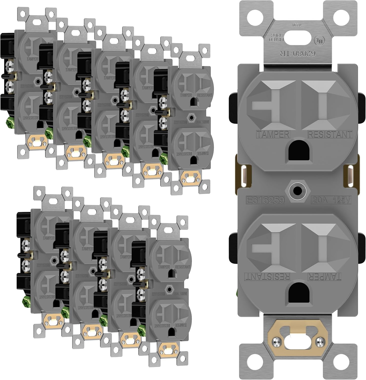 Hgudesign Duplex Receptacle Outlets, Tamper-Resistant, Industrial Grade ...