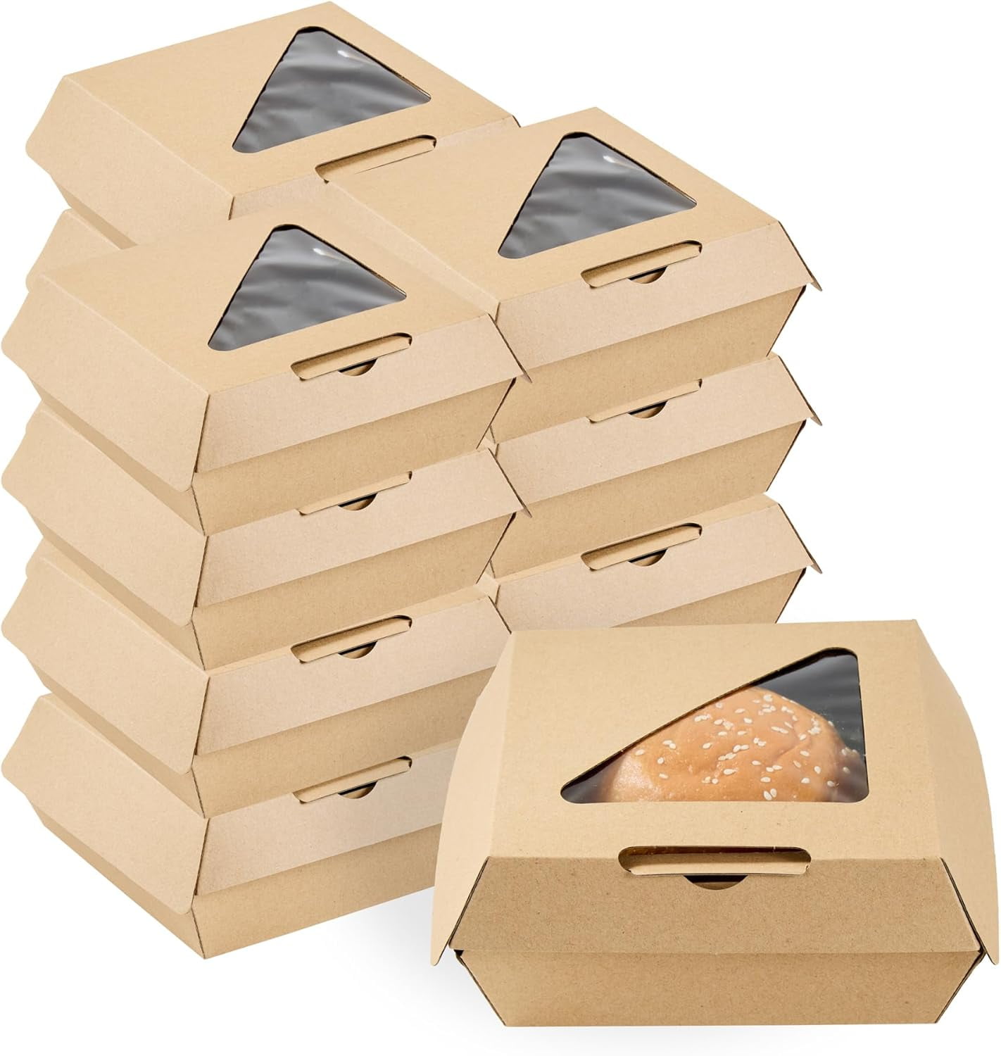 Hgudesign -Eco Tek 5.5 x 5.5 x 2.75 Inch Burger Boxes, 100 Clamshell To ...