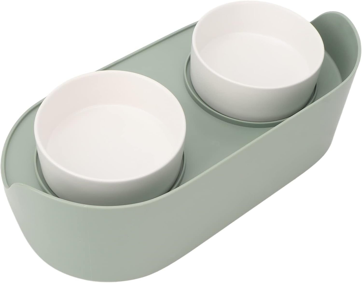 Hgudesign Elevated Food Bowls, Slip Resistant Ceramics Raised Bowls Two ...