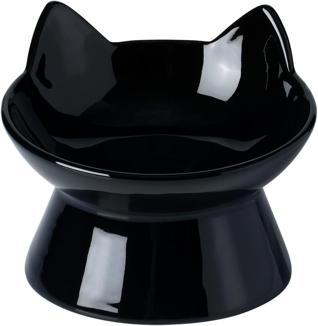 Hgudesign Food Bowl, 5 OZ Ceramic Elevated Kitten Water Bowl, 15 ...