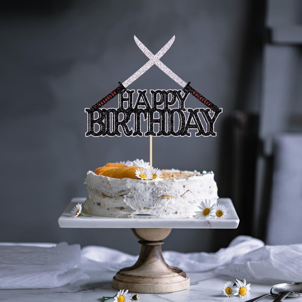 Hgudesign Glitter Katana Sword Birthday Cake Tors,Samurai ghting themed ...