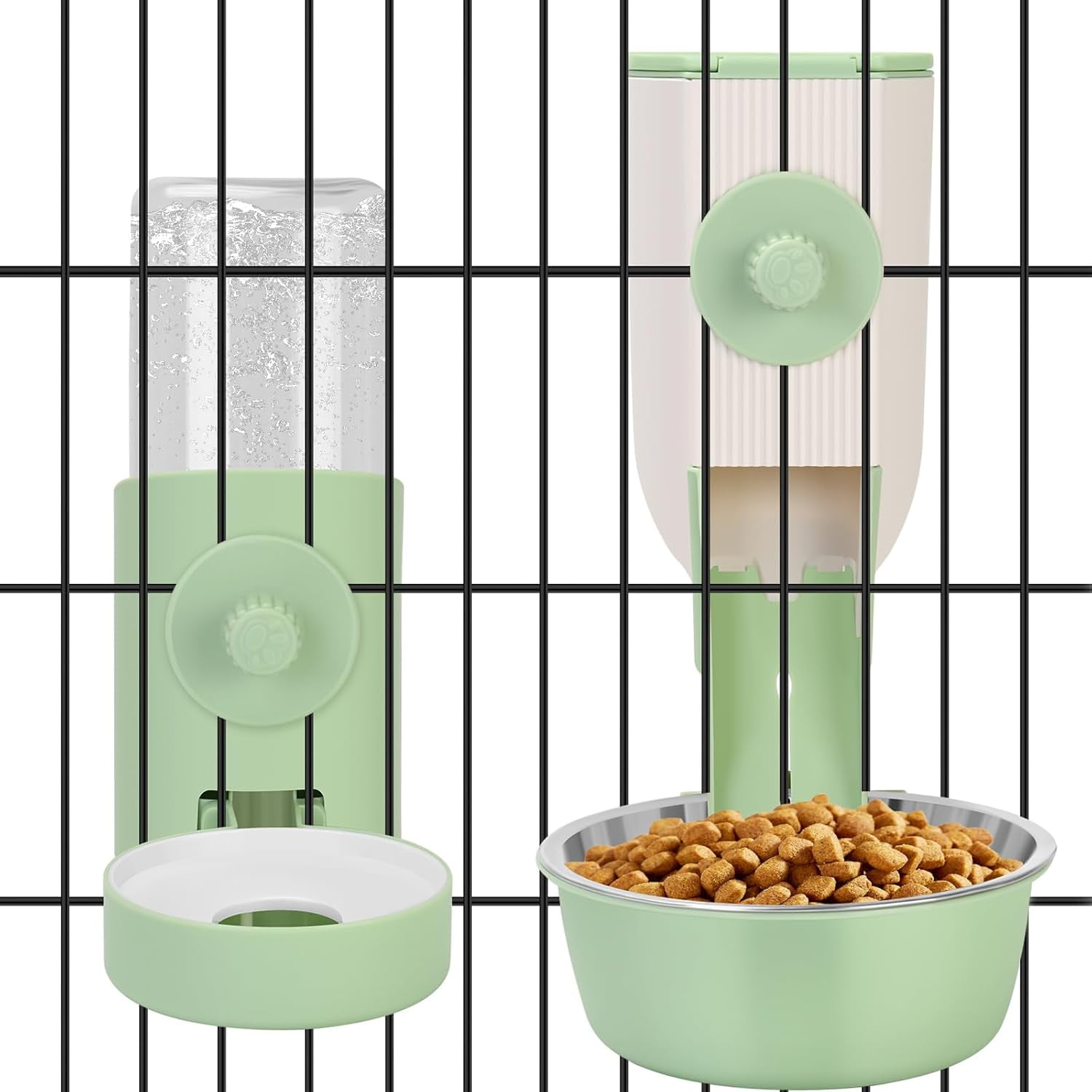 Hgudesign Hanging Cage Automatic Food Water Dispenser, Kennel Gravity ...