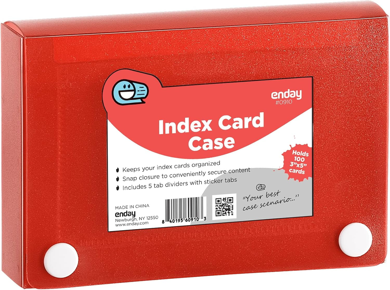 Hgudesign Index Card Holder Red, 3x5 Note Flash Card Organizer Case, le ...