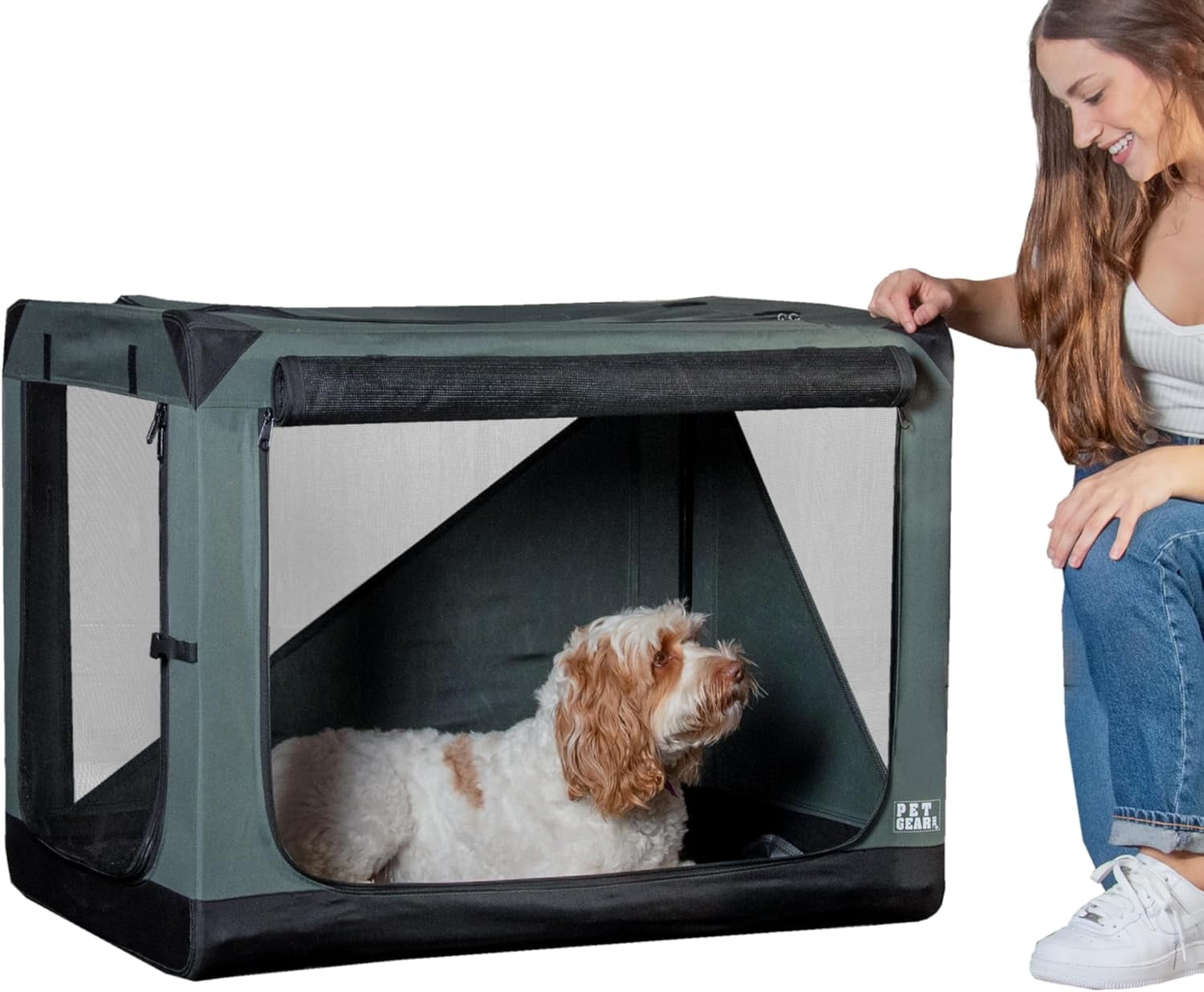 Hgudesign Insta-Fold Soft Crate for Dogs, 26", D Cypress - Walmart.com
