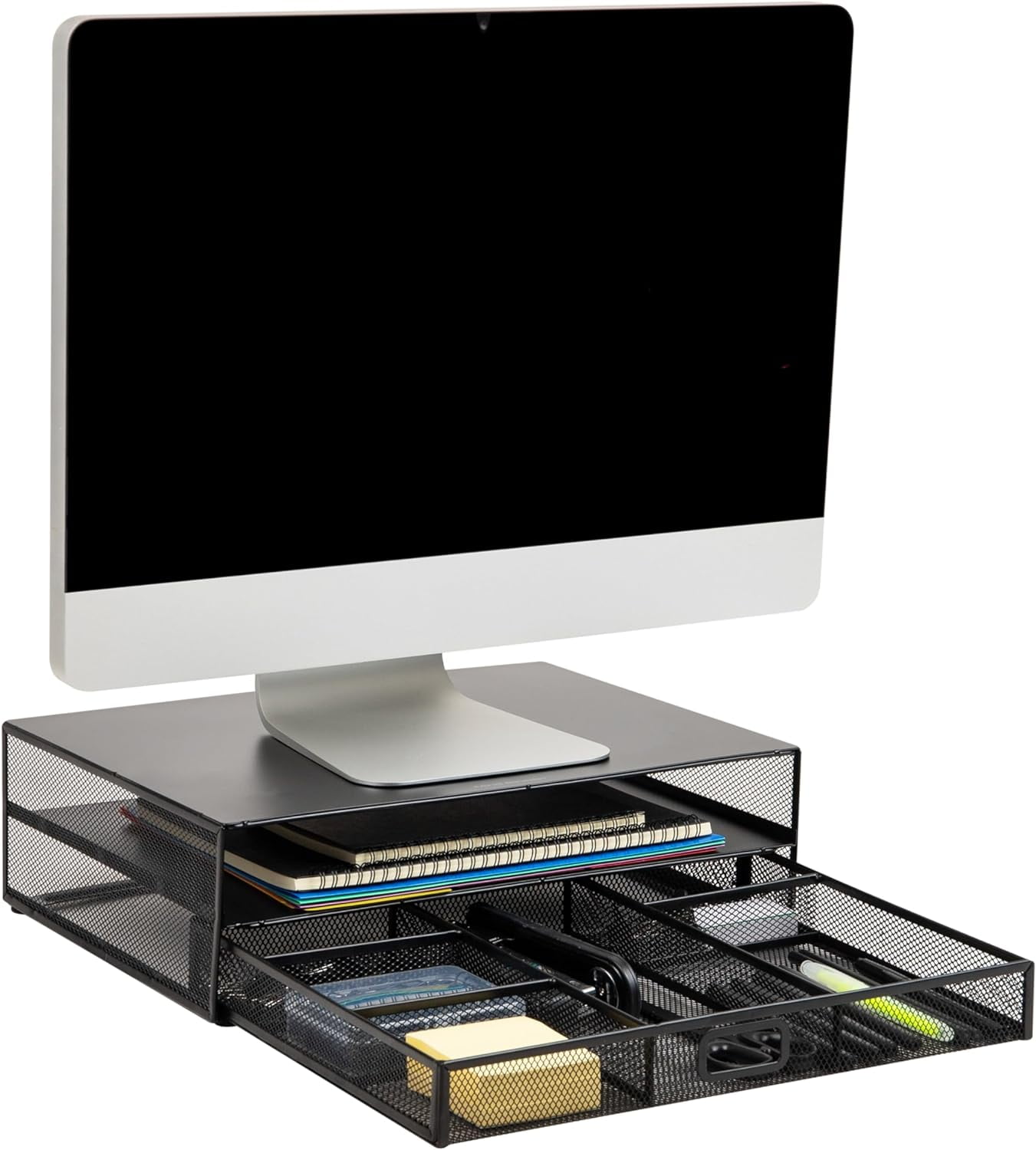 Hgudesign Monitor Stand, Ventilated Laptop Riser, Storage Drawer, Ofce ...