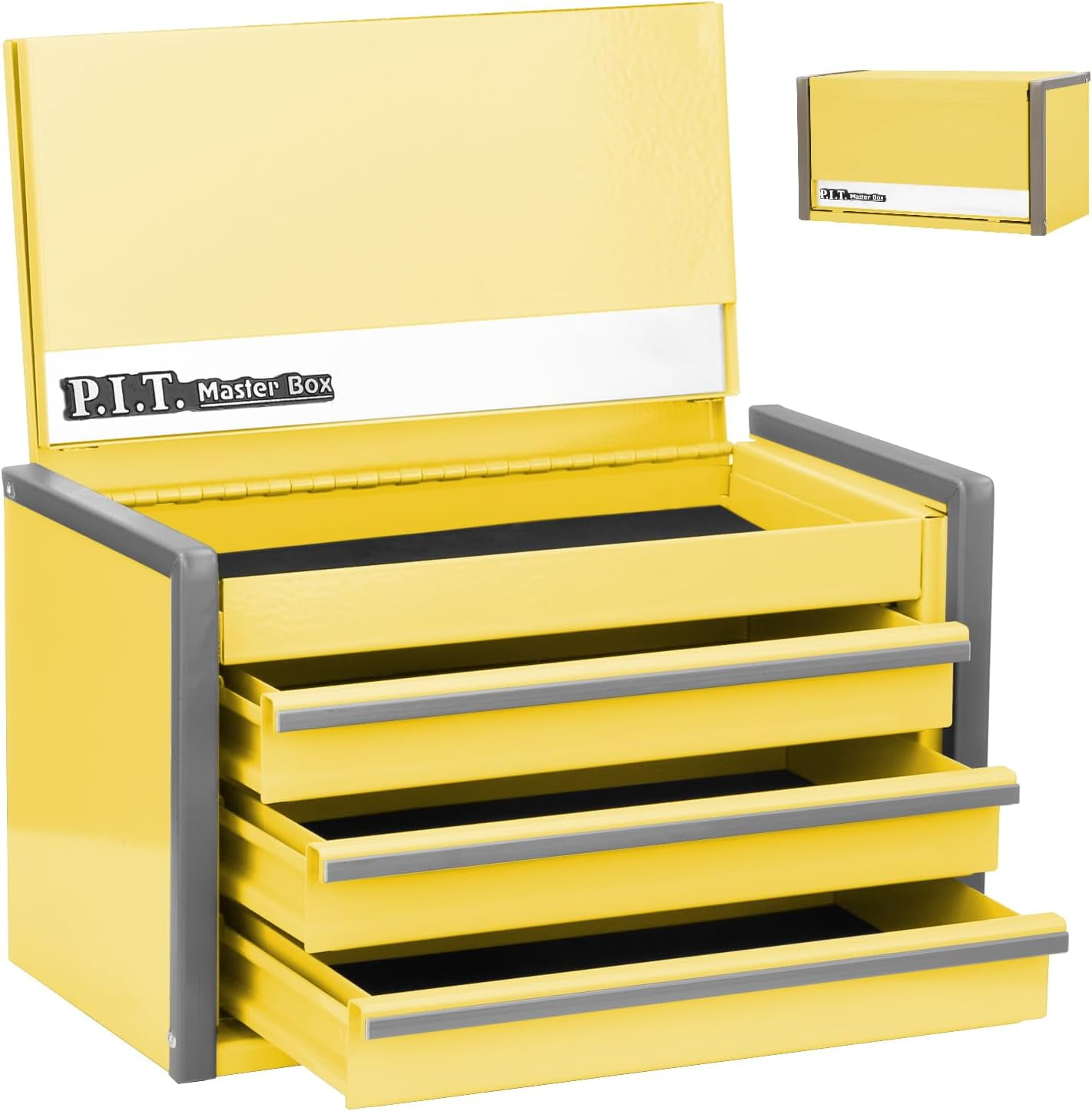 Hgudesign P.I.T. Mini Red Tool Box, Portable 3 Drawer Steel Stackable ...