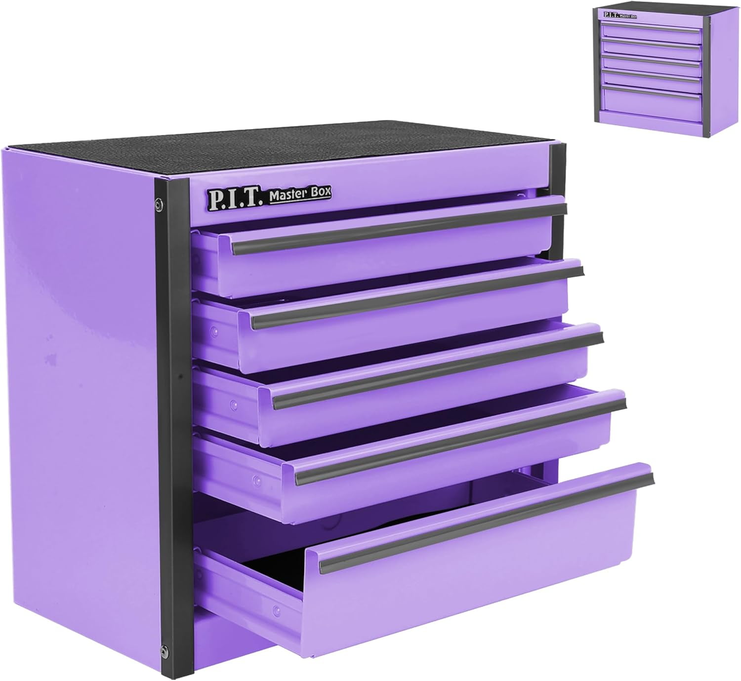 Hgudesign P.I.T. Mini Red Tool Box, Portable 3 Drawer Steel Stackable ...