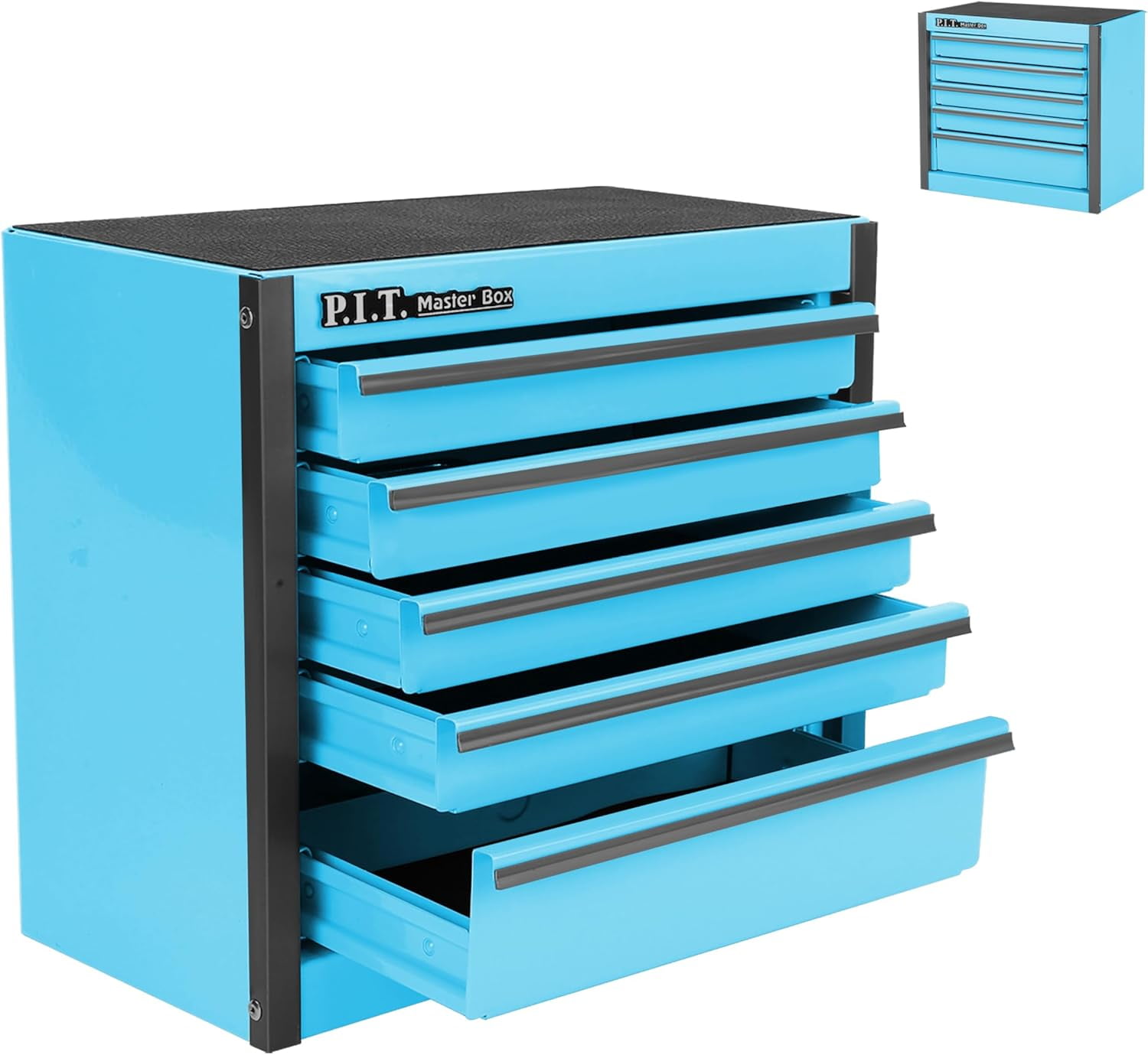 Hgudesign P.I.T. Mini Red Tool Box, Portable 3 Drawer Steel Stackable ...