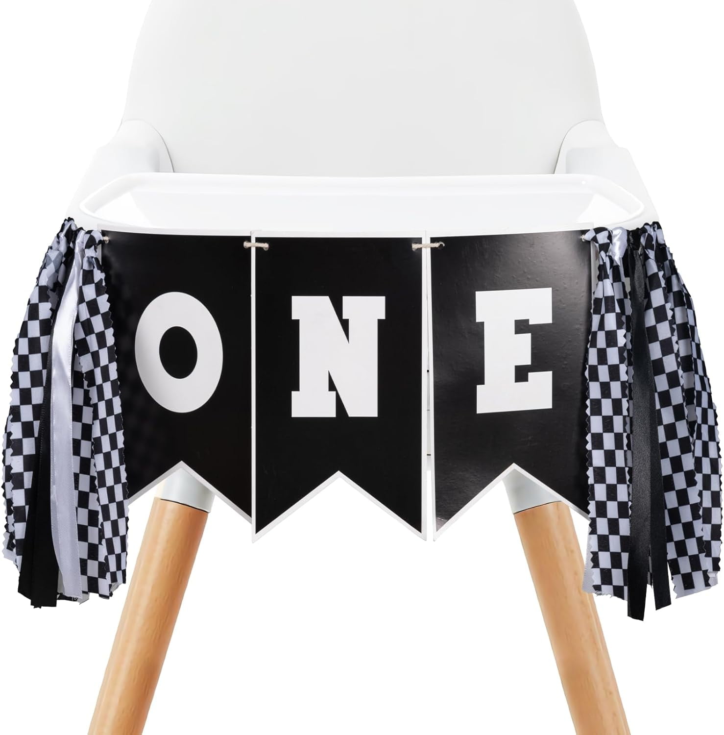 Hgudesign Race Car rst Birthday Highchair Banner, Pre - strung Black ...