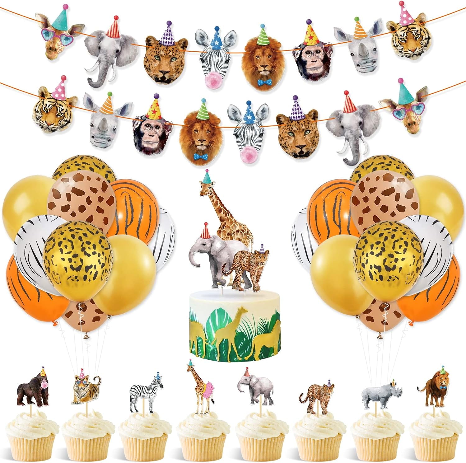 Hgudesign Safari Animals Party Decorations Party Animals Wild Birthday ...