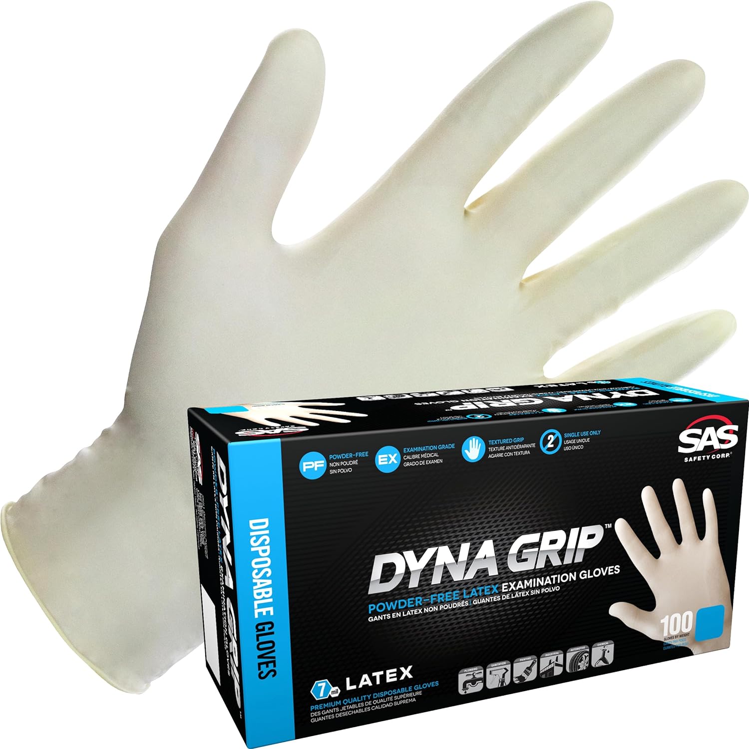 Hgudesign Safety 650-1001 Dyna Grip Powder-Free Premium Latex ...