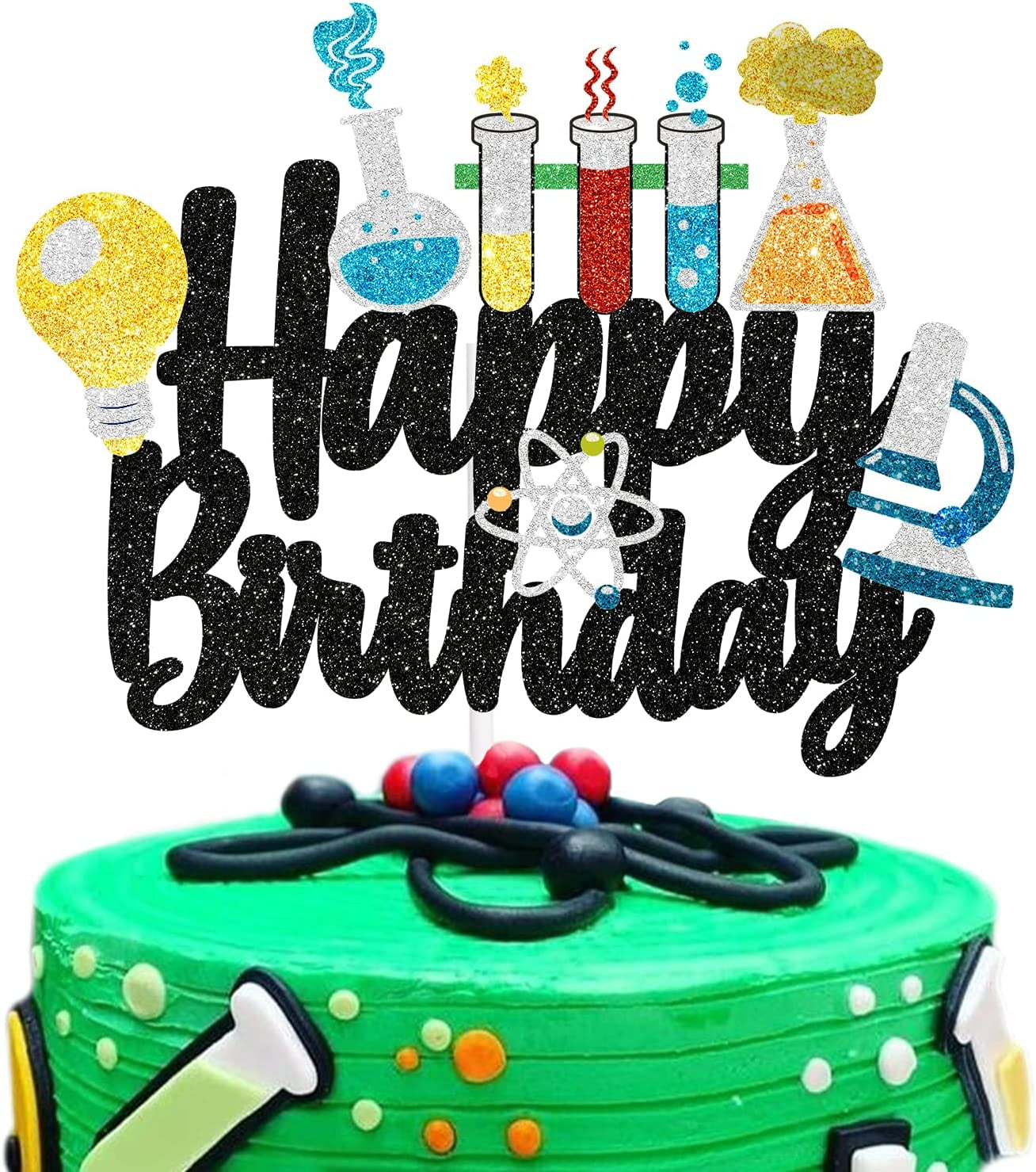 Hgudesign Science Happy Birthday Cake Tor - Mad Scientist Chemistry Theme Party Decor - Kids Boy ...