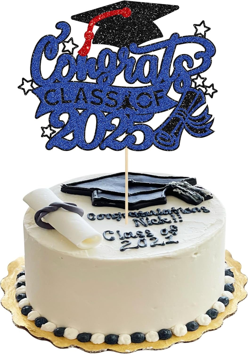 Hgudesign use 1 Pack 2025 Graduation Cake Tor Glitter Congrats Class of 2025 Cake Tor ...