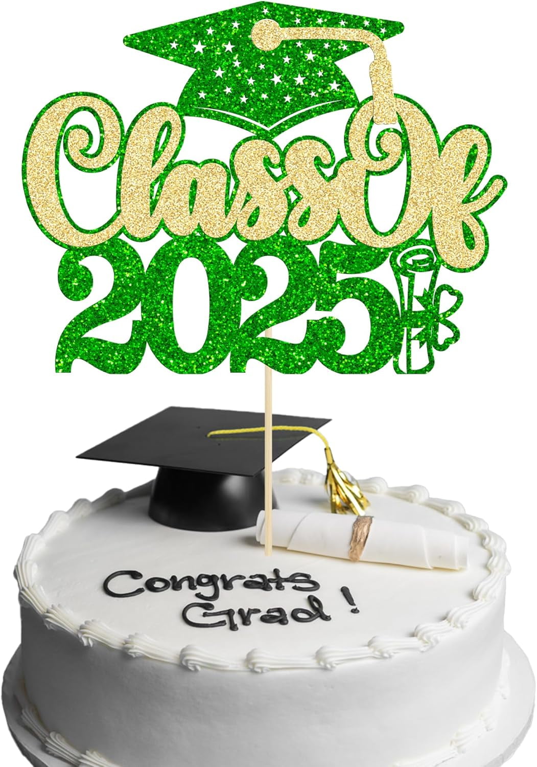 Hgudesign use 1Pc Class of 2025 Cake Tor Black Glitter 2025 Graduation ...