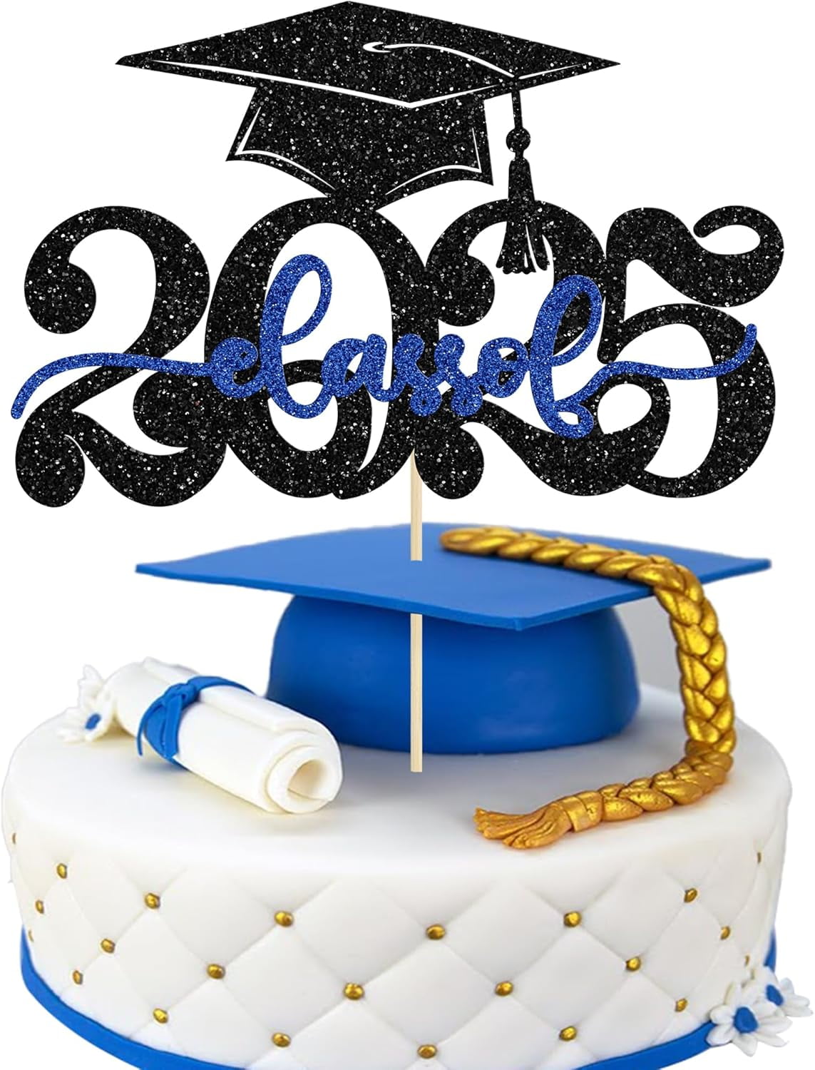 Hgudesign use 1Pcs Class of 2025 Cake Tor Glitter Congrats Grad Cap ...
