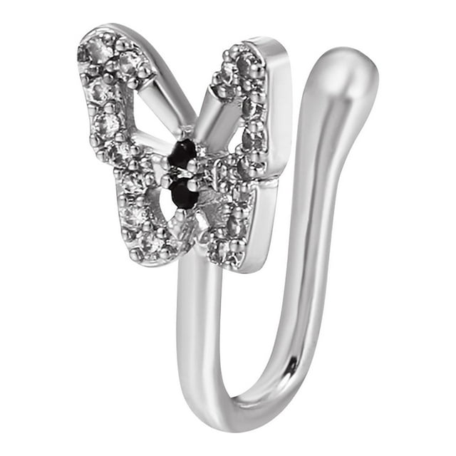 Hhsjcl Diamond Butterfly Nose Ring Big Nose Stud Nose Rings 18 Gauge ... Hhsjcl Diamond Butterfly Nose Ring Big Nose Stud Nose Rings 18 Gauge ...