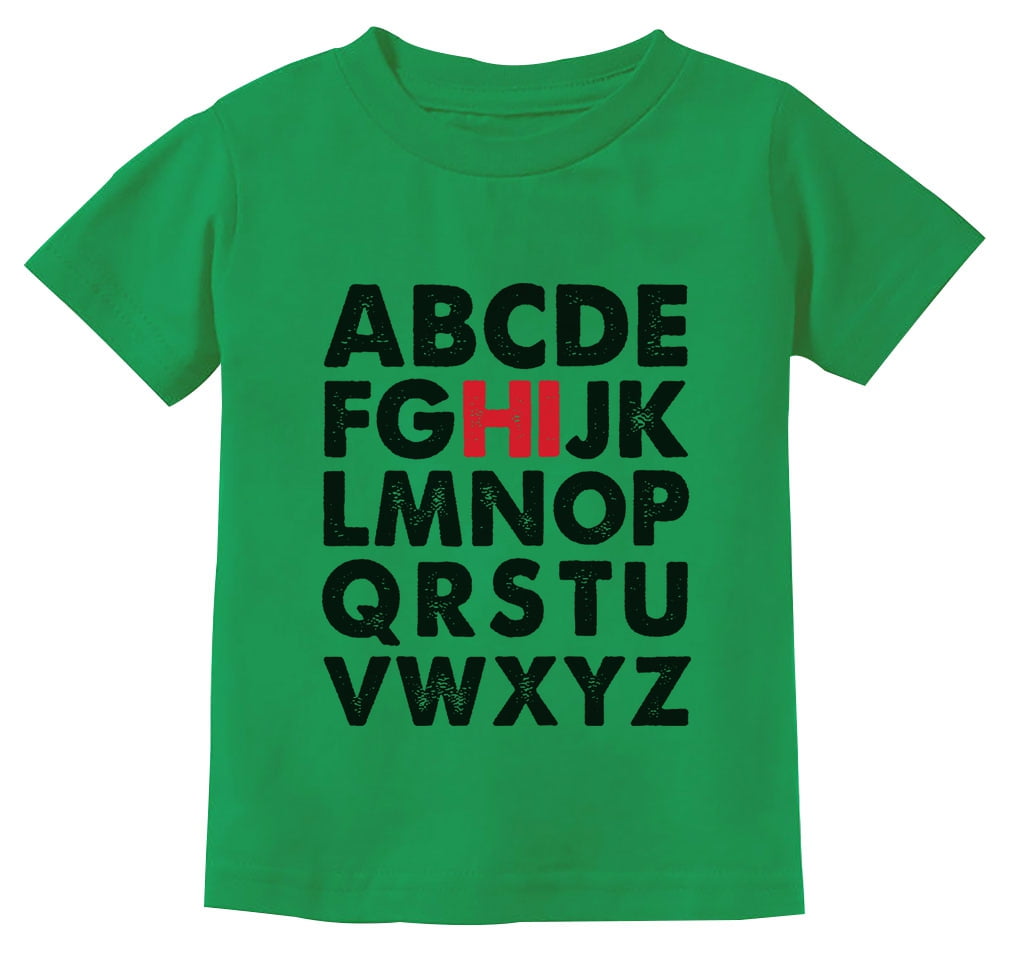 "Hi" Alphabet Themed Toddler Kids T-shirt - Unique Back To School ...