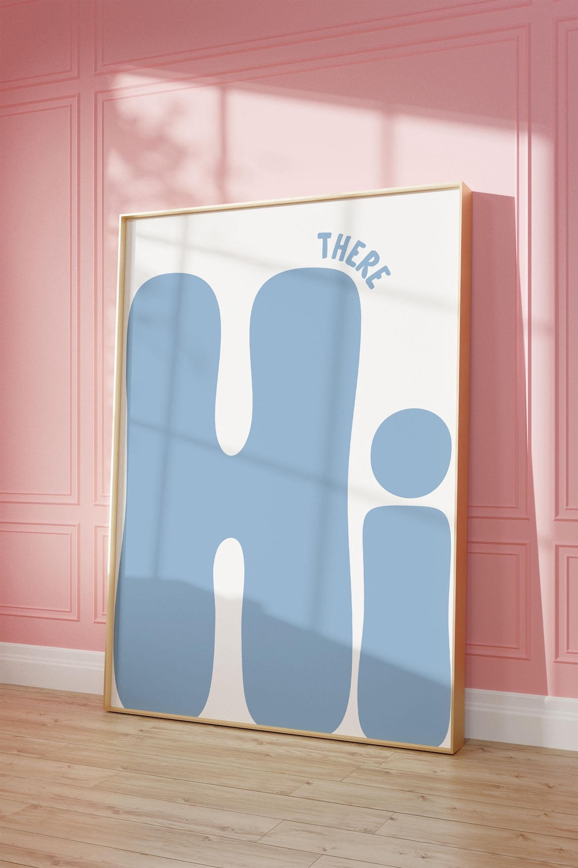Hi There Art Poster, Light Blue Coquette Home Poster Daily Reminders ...
