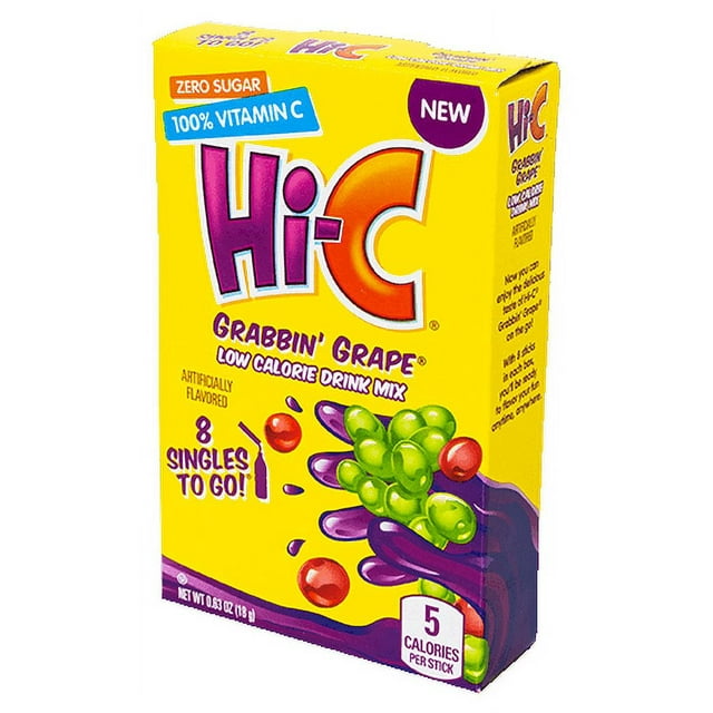 Hi-C Grabbin' Grape Sugar Free Drink Mix 8 CT, Pack -12 - Walmart.com