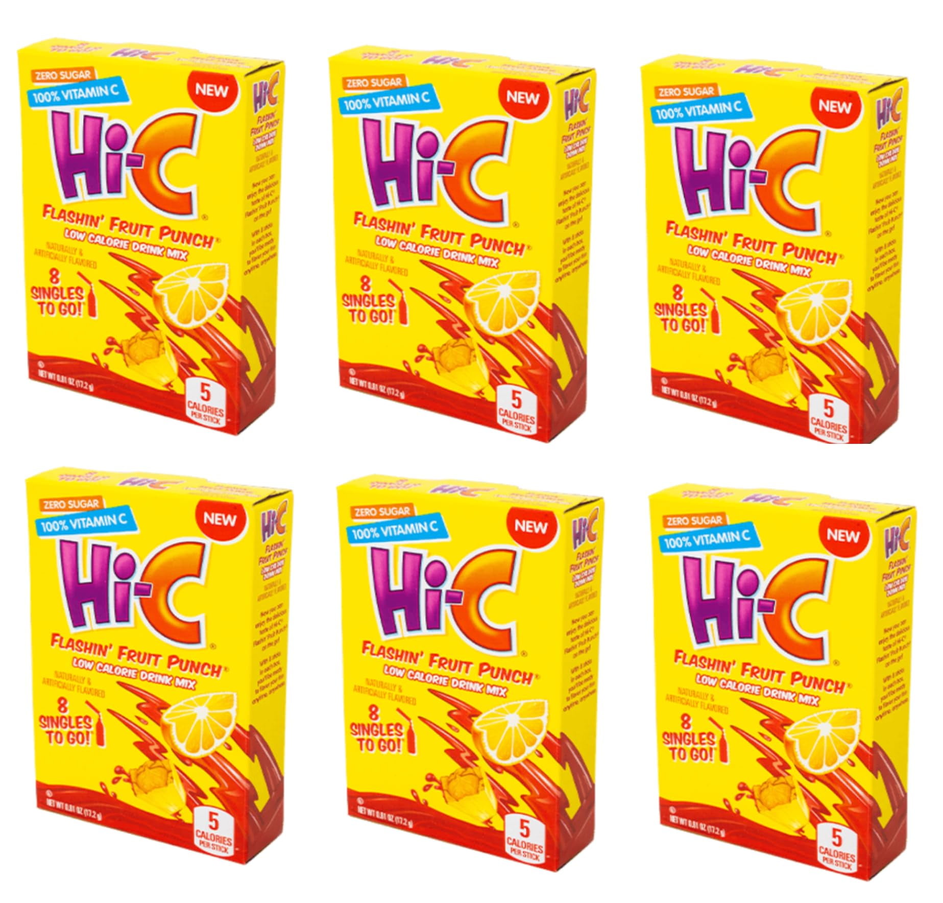 Hi-C Singles To Go Drink Mix Flashin, Fruit Punch 6 Pack, 48 Total ...