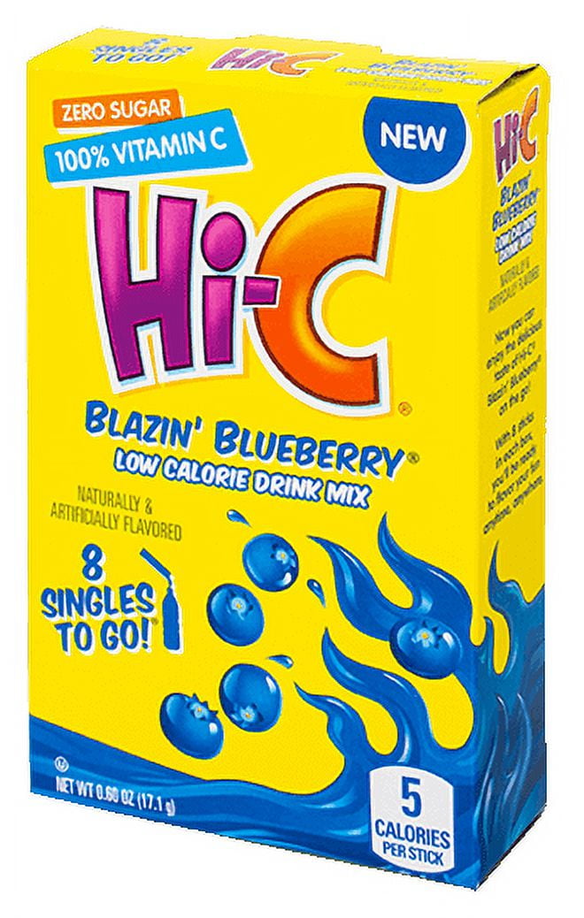 Hi-C Blueberry Flavor Sugar Free Juice Drink Mix, 8 CT - Low Calorie ...