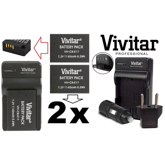 Hi Capacity 2-Pcs LP-E17 Li-Ion Battery w/Charger For Canon EOS R10 R50 ...