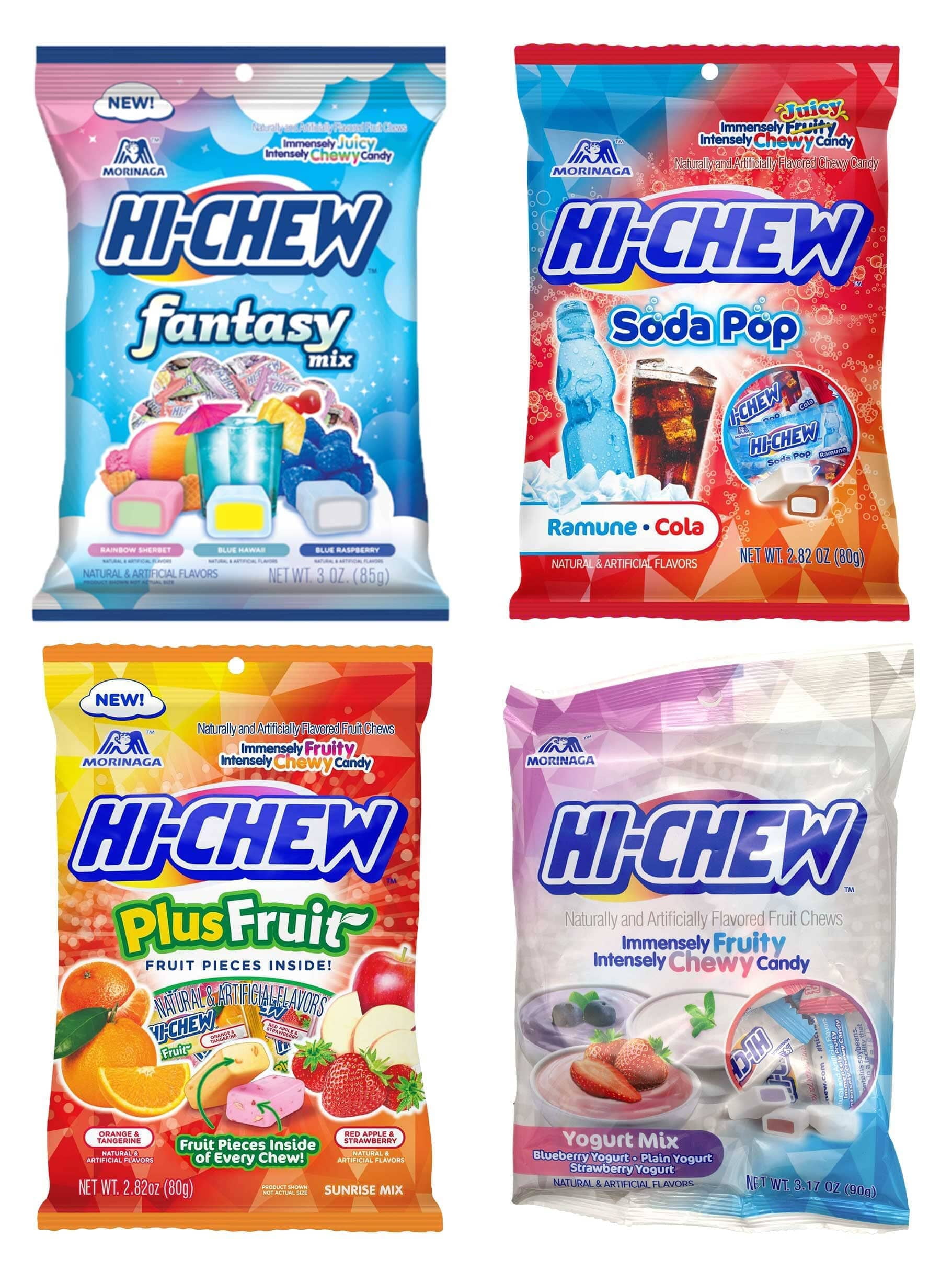 Hi Chew 4 Exciting Variety Pack (Fantasy, Soda, Yogurt, PlusFruit ...