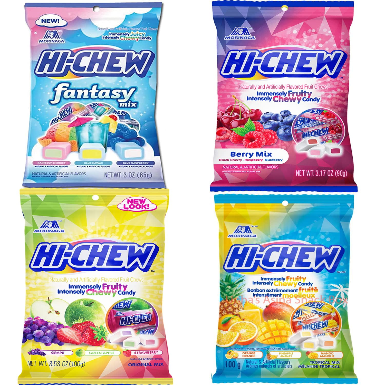 Hi Chew Candy Variety Pack - 4 Different New Assorted Flavors Fantasy ...