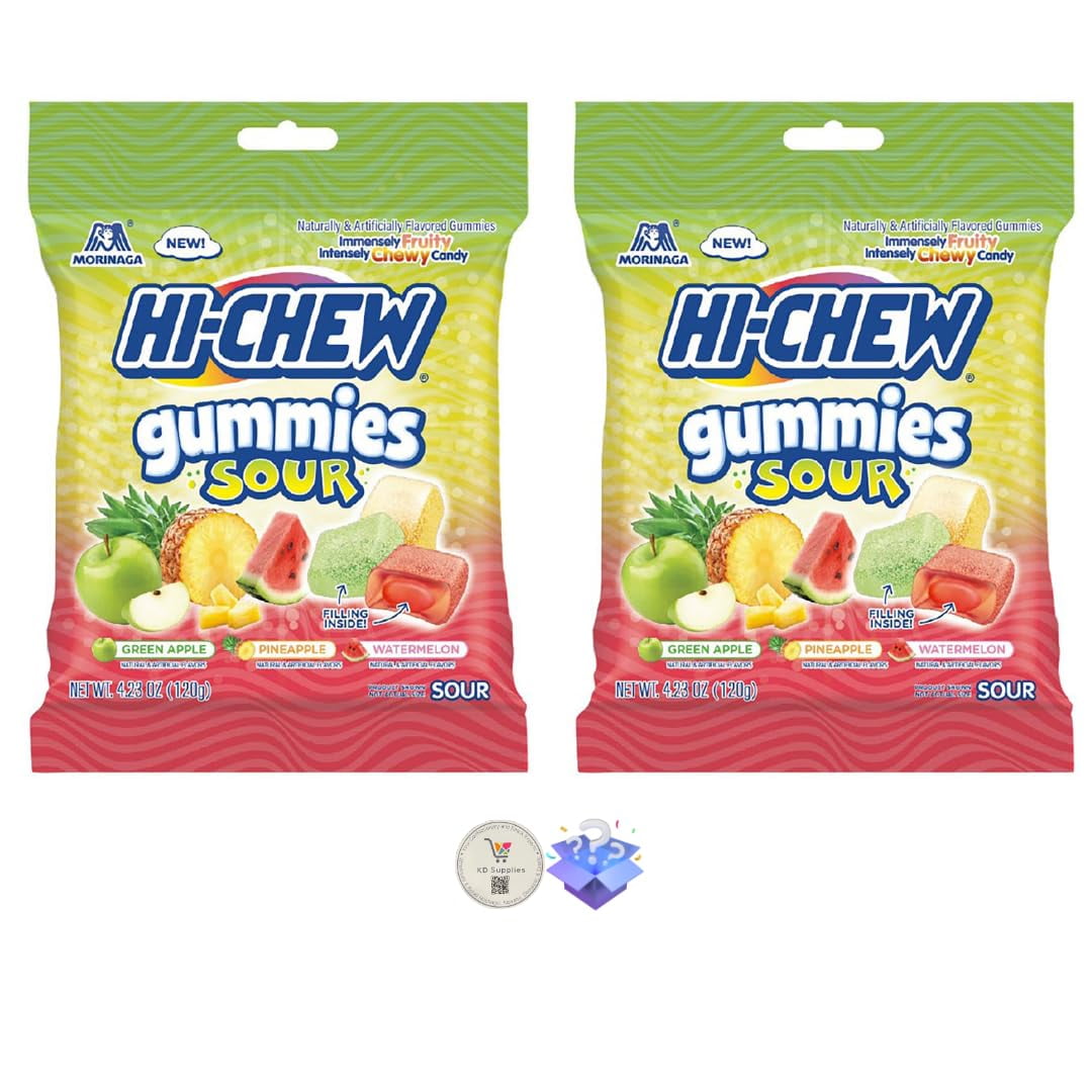 Hi Chew Filled Gummies Mix - Fruit Flavored Gummy Candy Peg Bags, 4.23 ...