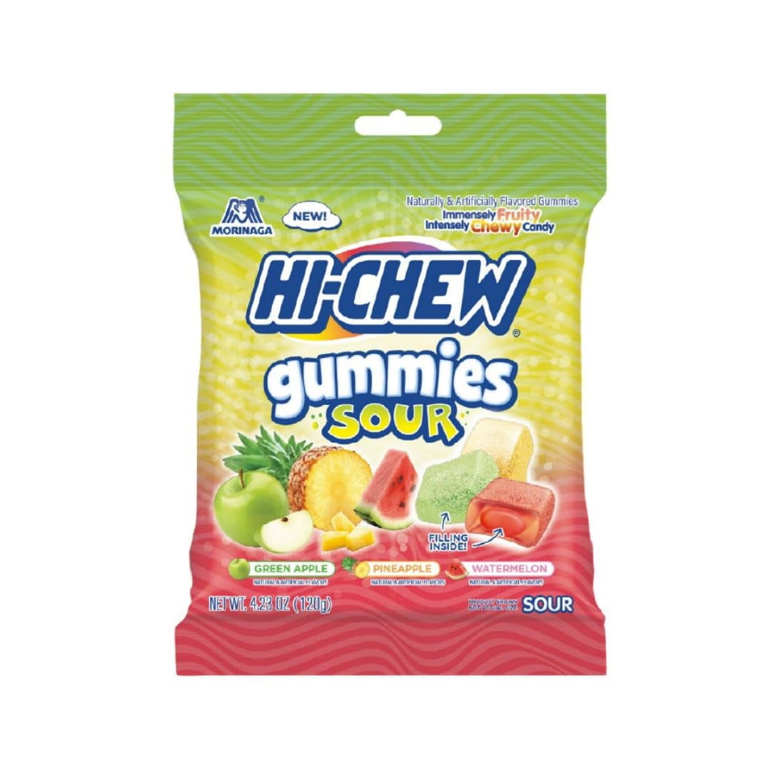 Hi‑Chew Gummies Sour Mix, 5 oz (Pack of 9) – Tangy, Zesty Chewy Candy ...