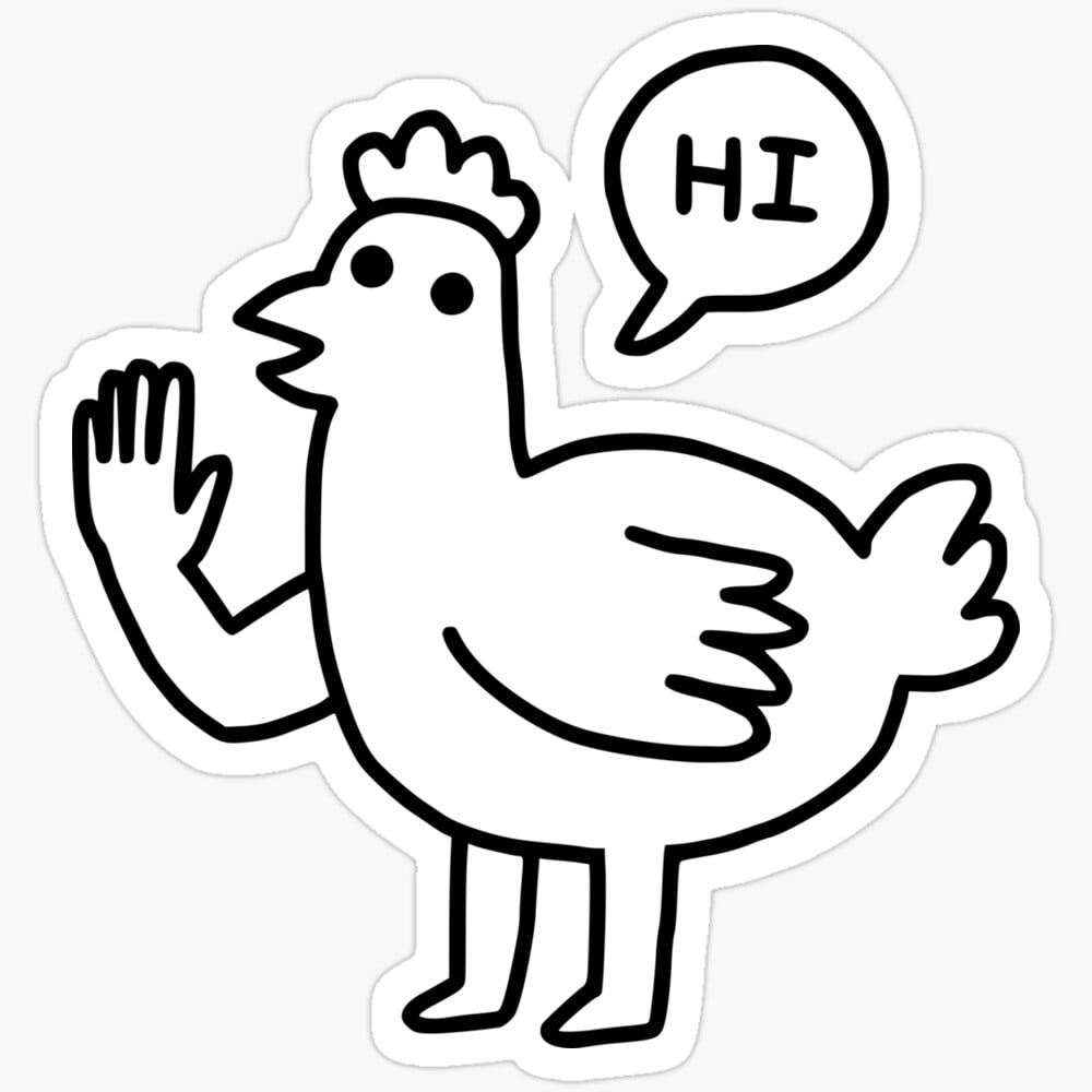 Hi Chicken! Sticker Phone Decal Water Bottle Stickers Car Decals ...