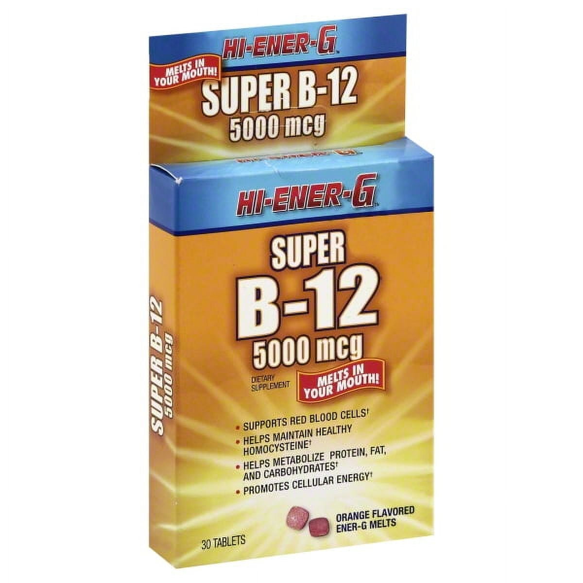 Hi-Ener-G Super B-12 5000 mcg Tablets 30 Tablets - (Pack of 2 ...