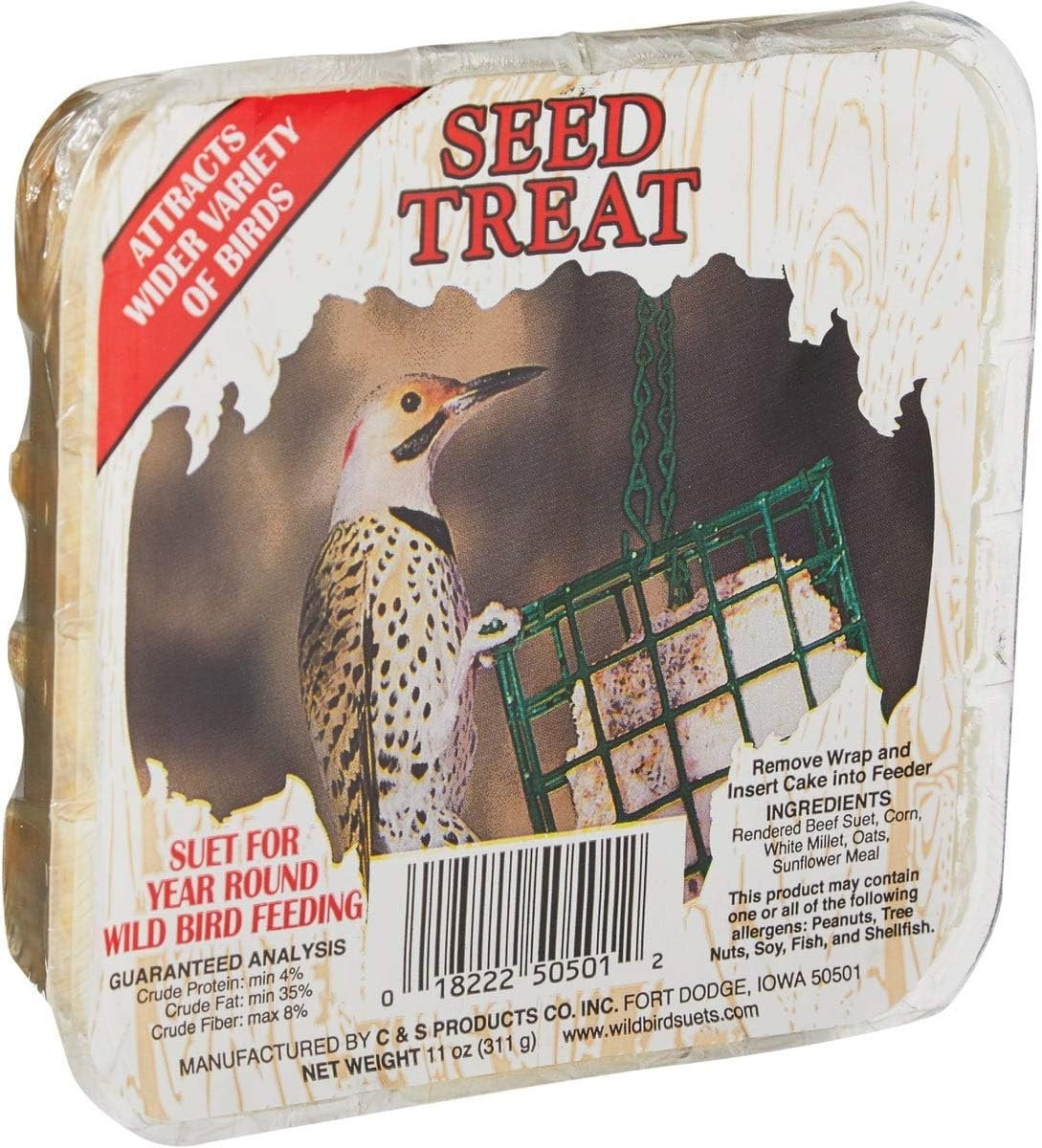 C & S Products Hi-Energy Seed and Suet for Wild Birds - Single Piece ...