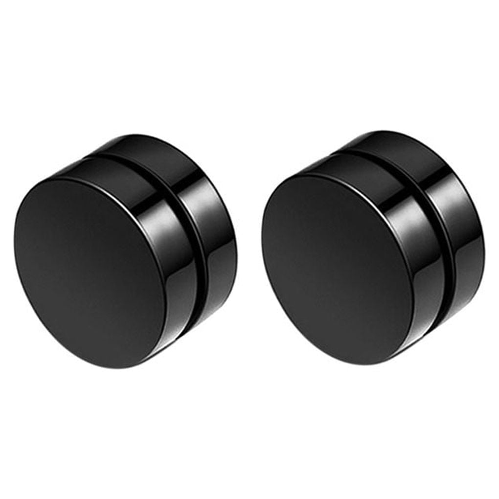 Hi.FANCY. Men's Round Magnetic Clip on Earrings, Non Piercing, 4 Pair ...